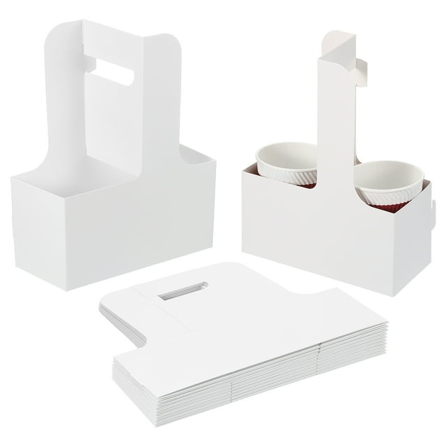 Uxcell 2 Cup Drink Carrier with Handle, Kraft Paperboard to Go Coffee ...