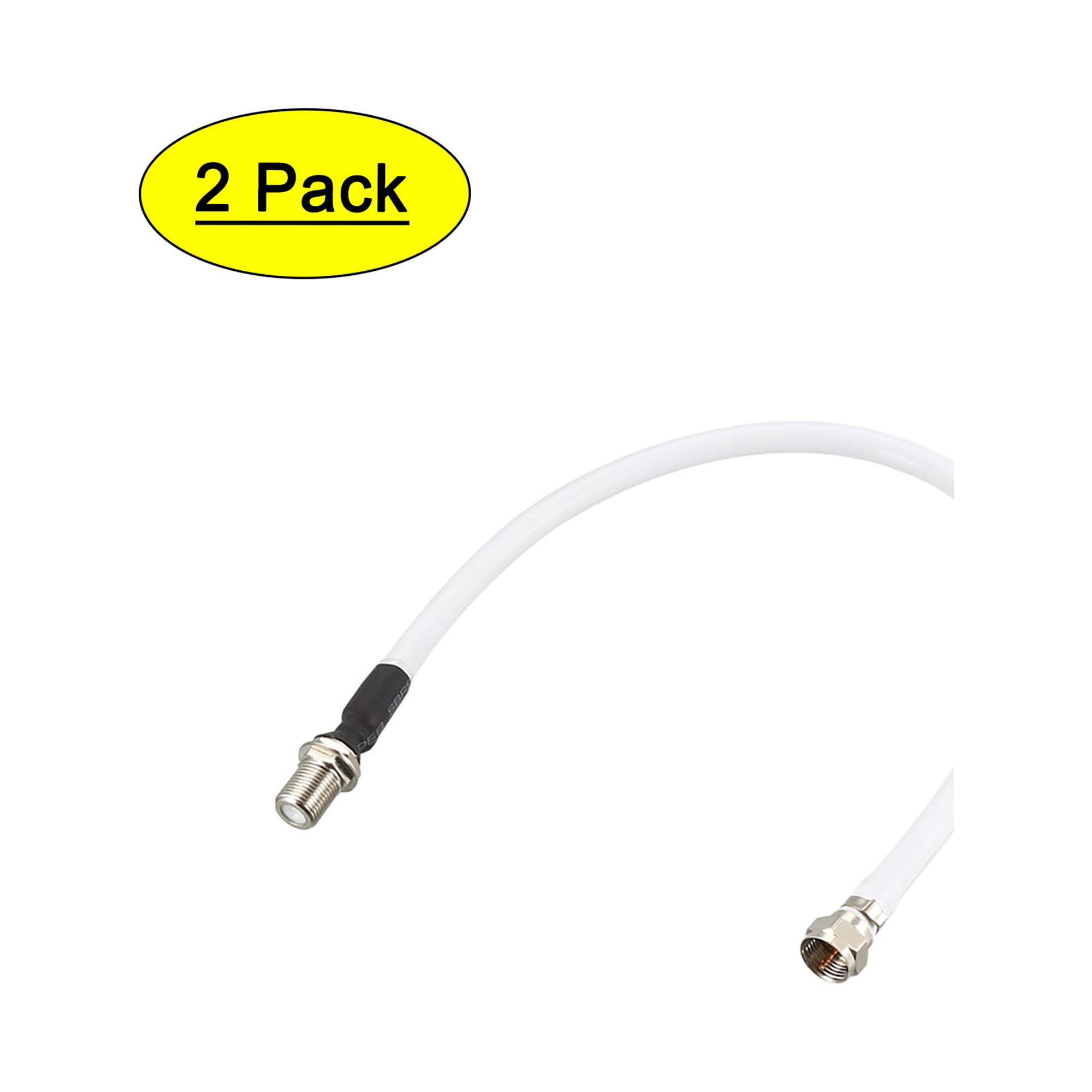 Uxcell 2 Feet RG6 Coax Cable F Type Male to F Type Female Coaxial Cable ...