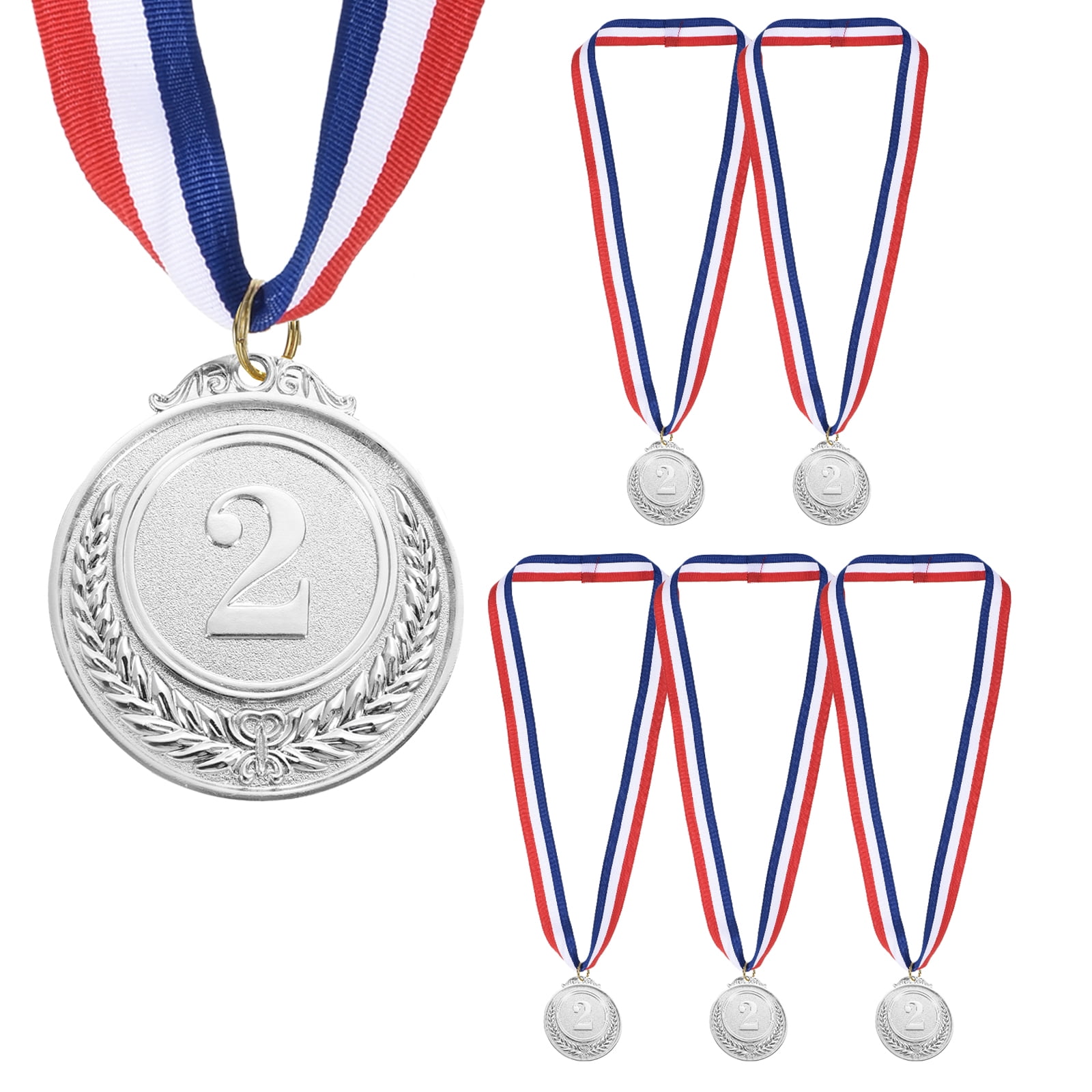 Uxcell 2 Inch Award Medals, 6 Pack Silver Medal Winner Award Prizes ...