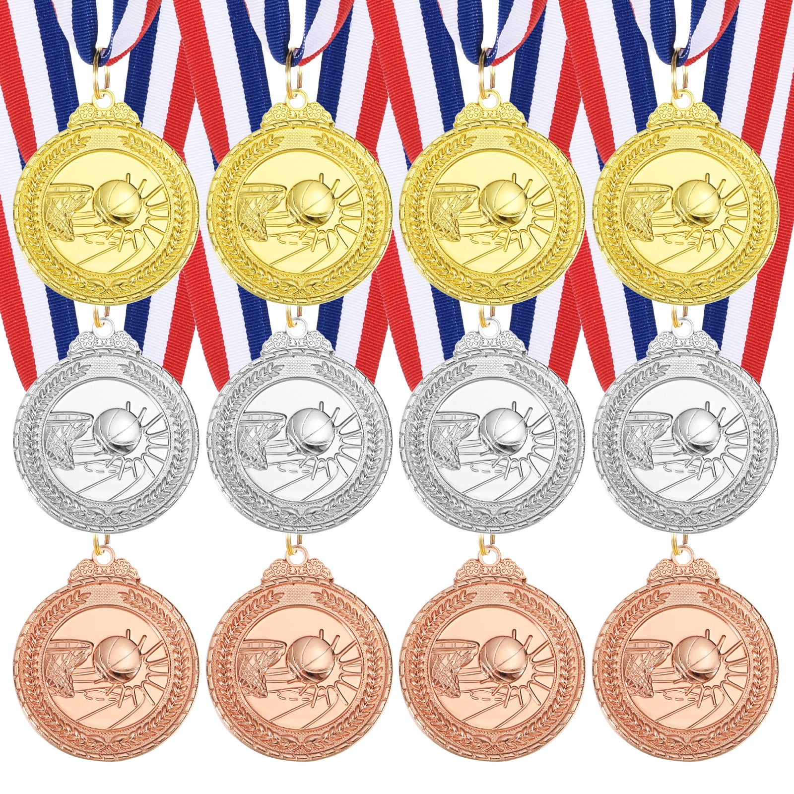 Uxcell 2 Inch Basketball Award Medals Gold Silver Bronze Award Medals ...