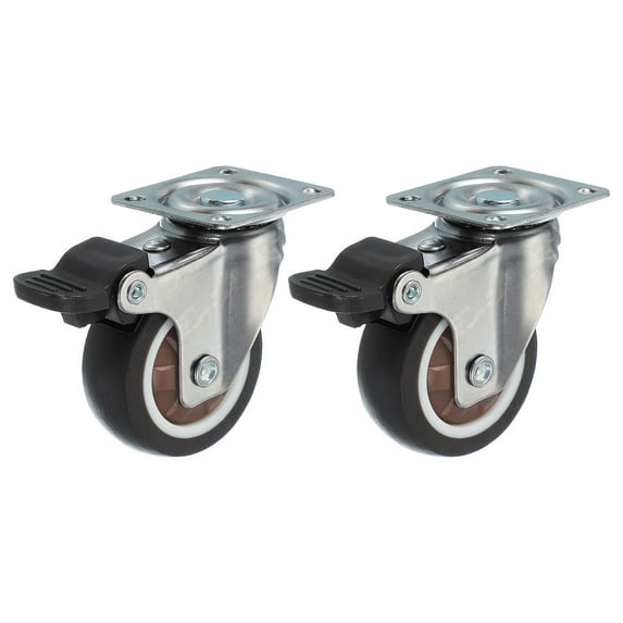 Uxcell 2 Inch Caster Wheels, 2 Pcs Heavy Duty TPR Locking Swivel Caster ...
