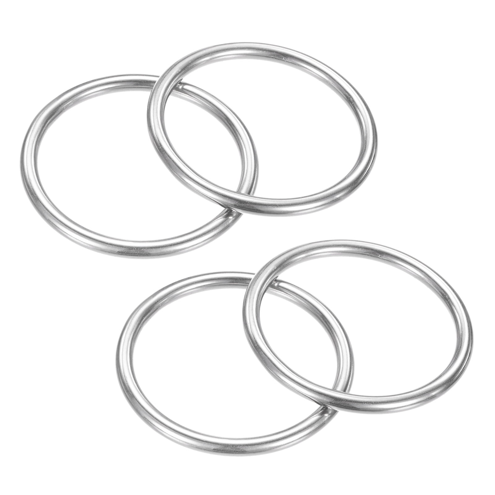 Uxcell 2 Inch Dia Metal O Rings [4Pcs] - 316 Stainless Steel 0.2 Inch ...