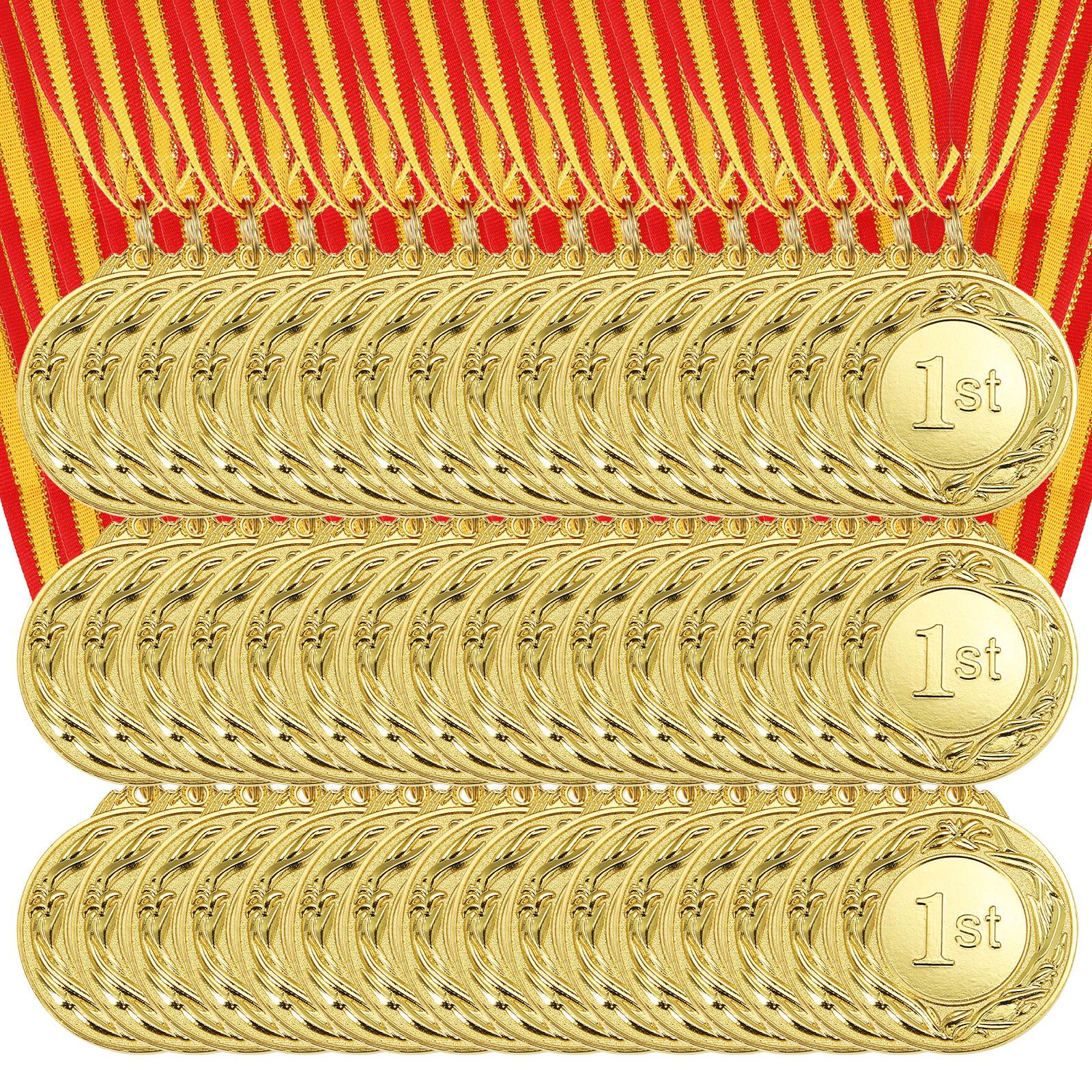 Uxcell 2 Inch Gold Prizes Award Medals Metal Winner Medals 1st Place ...