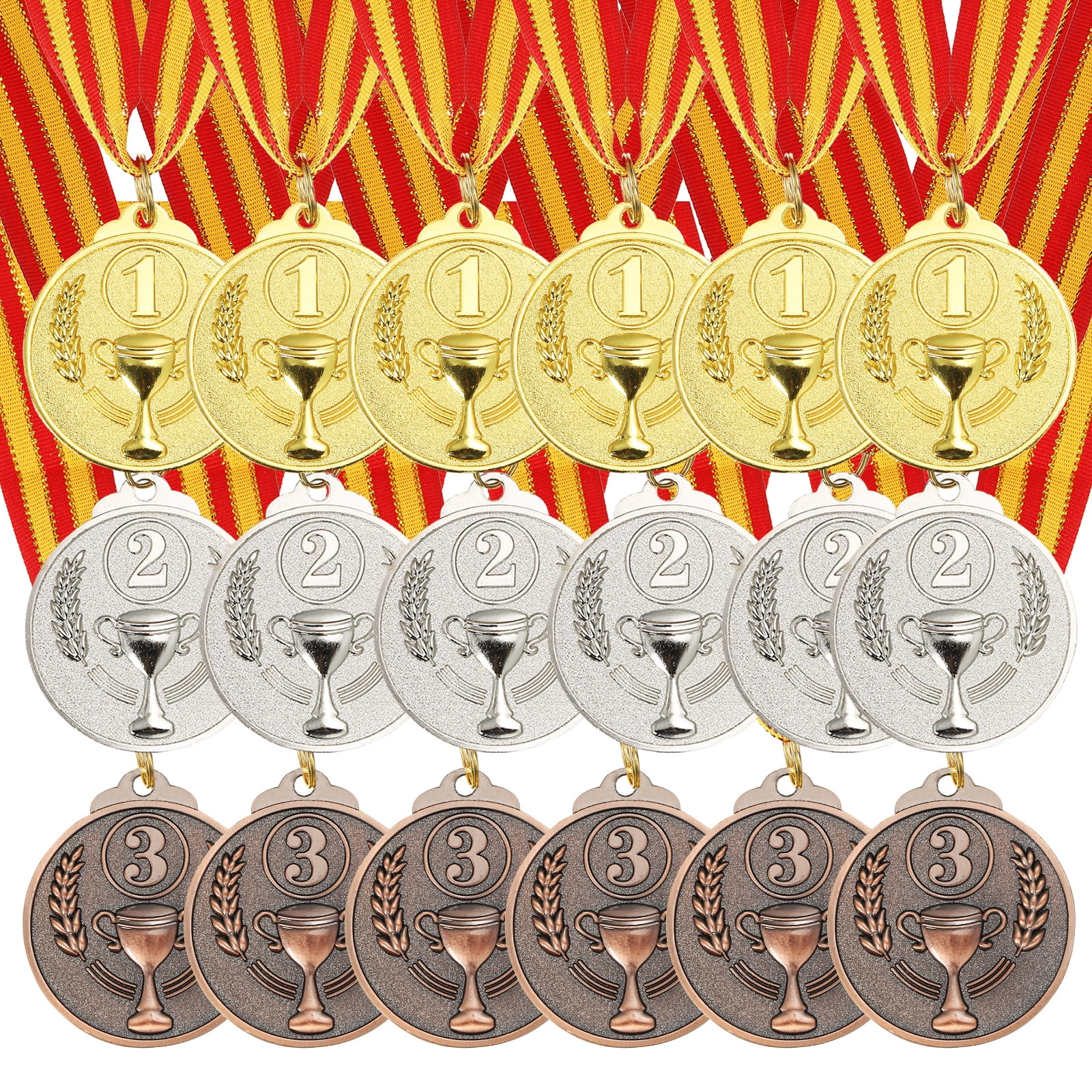 Uxcell 2 Inch Gold Silver Bronze Prizes Award Medals Metal Winner ...