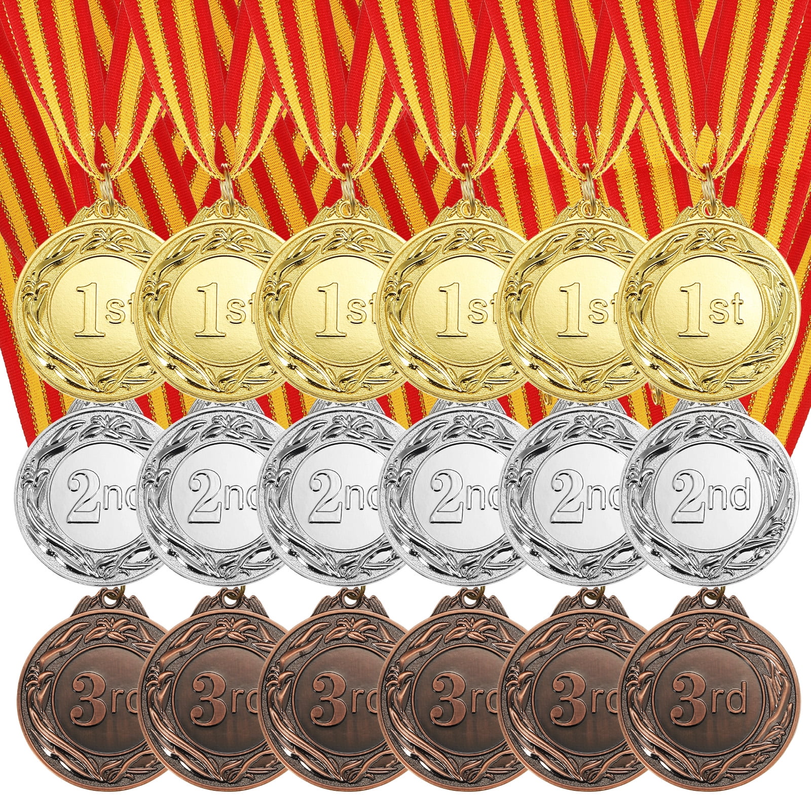 Uxcell 2 Inch Gold Silver Bronze Prizes Award Medals Metal Winner ...