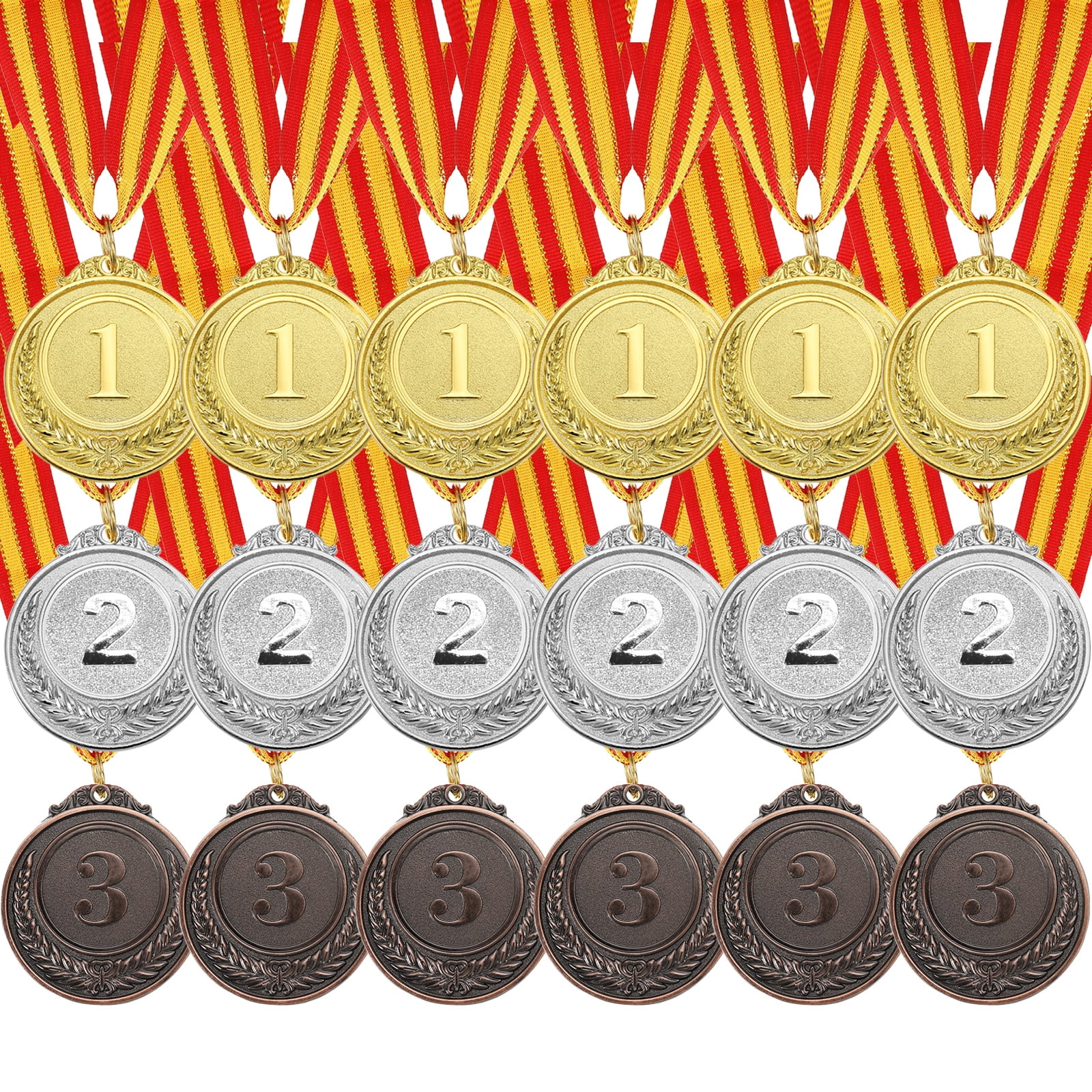 Uxcell 2 Inch Gold Silver Bronze Prizes Award Medals Metal Winner ...