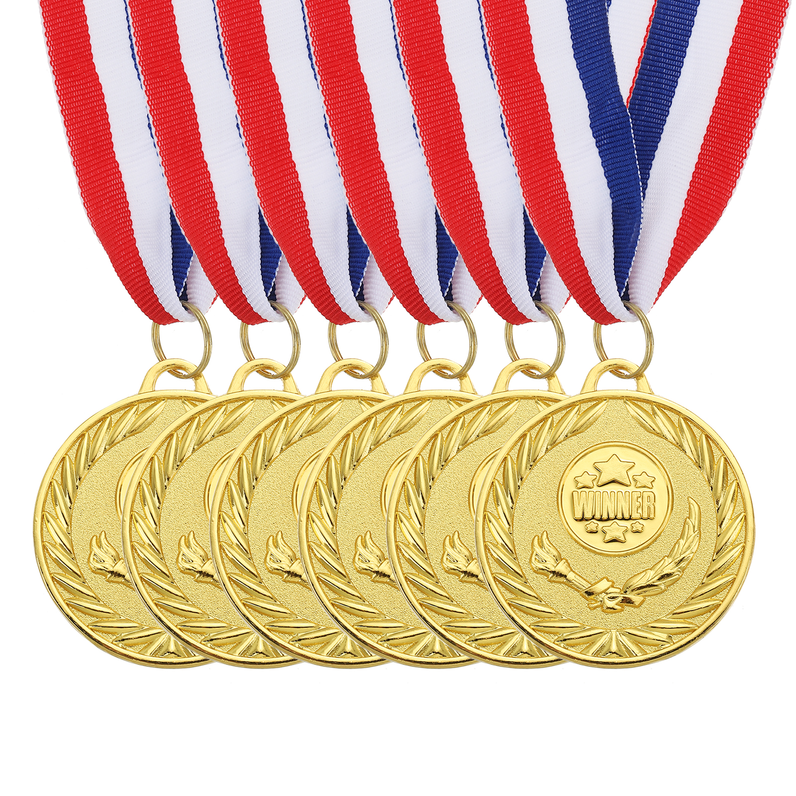 Uxcell 2 Inch Gold Winner Award Metals 1st Prize with Neck Ribbon Red ...