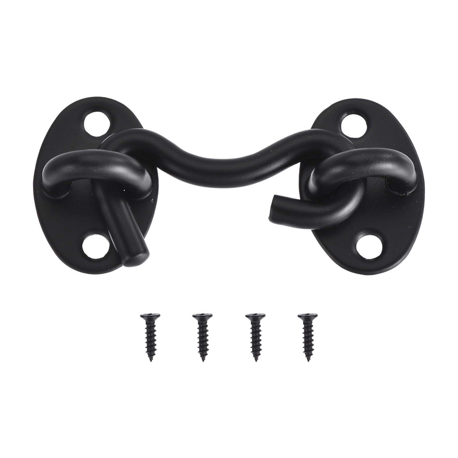 Uxcell 2 inch Hook and Eye Latch Barn Door Lock Stainless Steel, Black ...