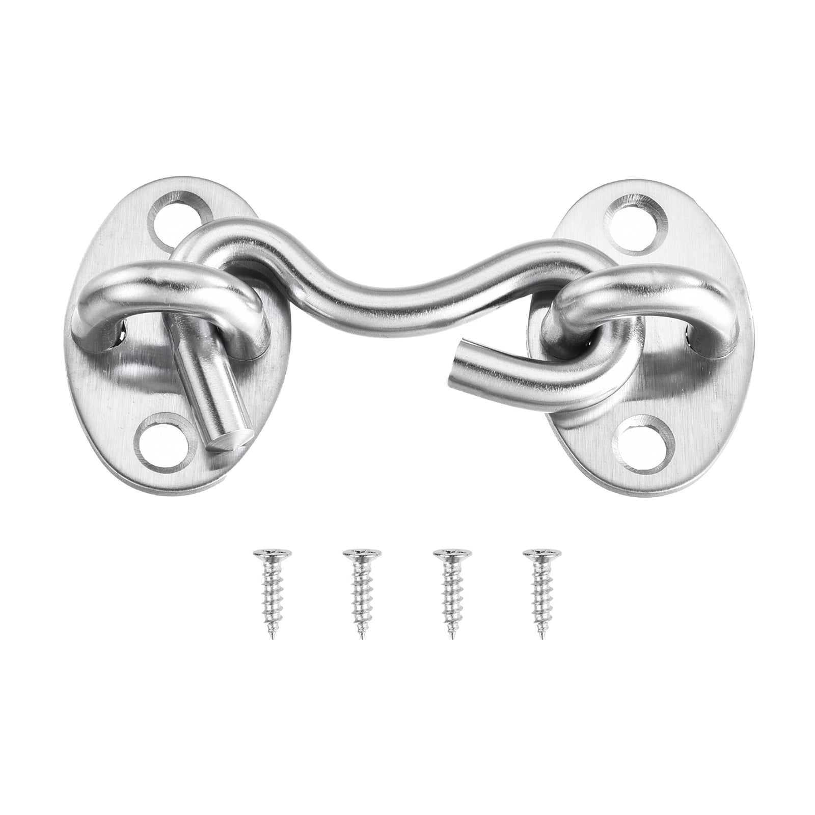 Uxcell 2 inch Hook and Eye Latch Barn Door Lock Stainless Steel, Silver ...