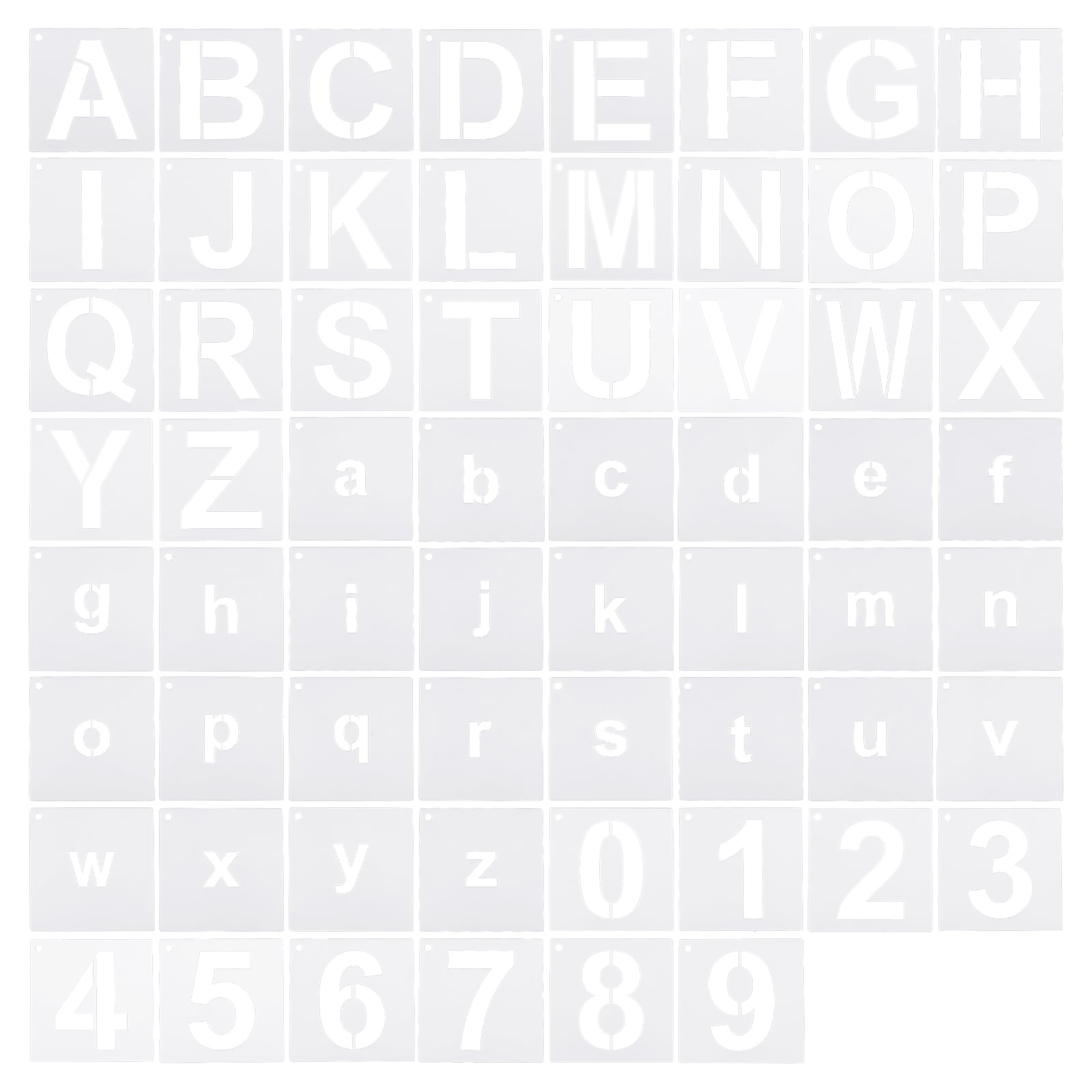 Uxcell 2 Inch Letter Number Stencils 2.5" Width Reusable Alphabet ...