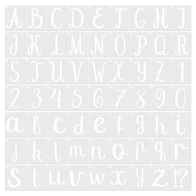 Uxcell 2 Inch Letter Stencils Number Stencils, 63 Pack Reusable ...