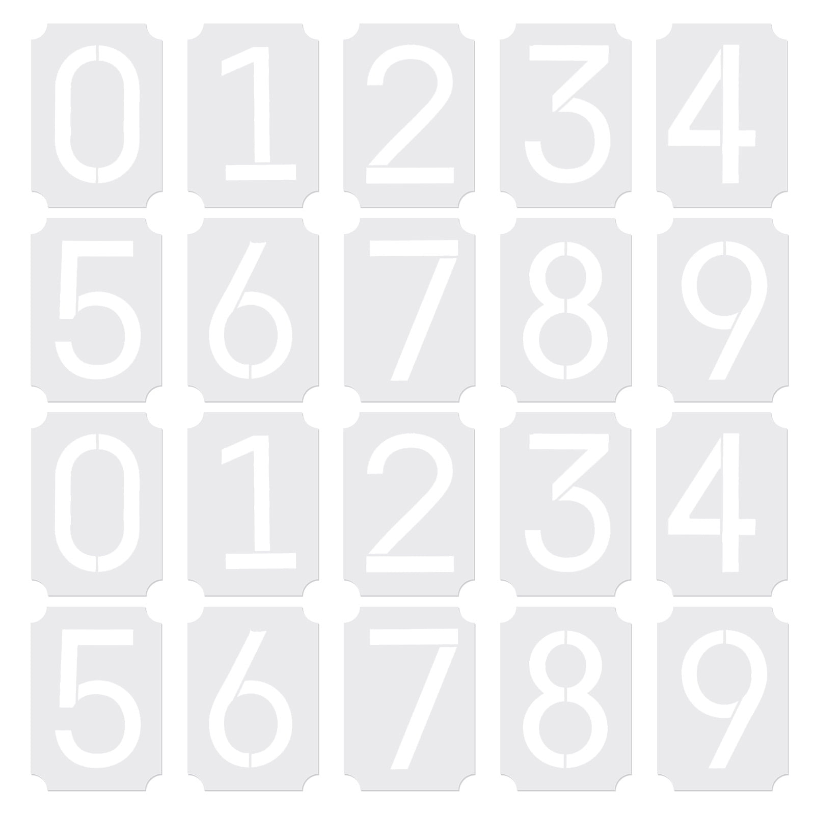 Uxcell 2 Inch Number Stencils, 40 Pack Reusable Plastic Numbers ...