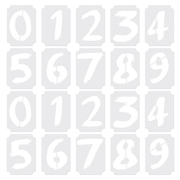 Uxcell 2 Inch Number Stencils, 40 Pack Reusable Plastic Numbers ...