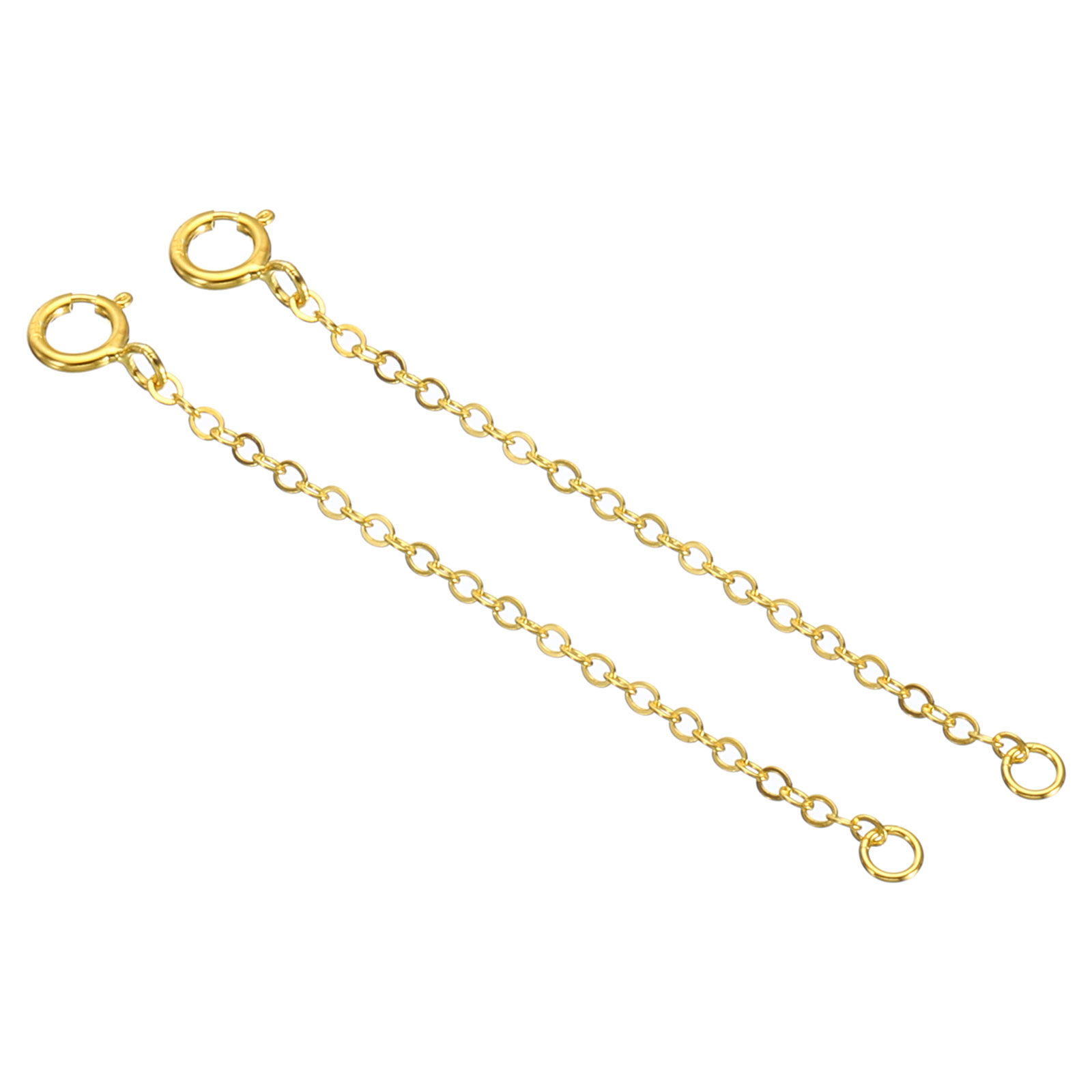 Uxcell 2 Inch S925 Silver Necklace Extender Gold Plated Chain Extenders ...