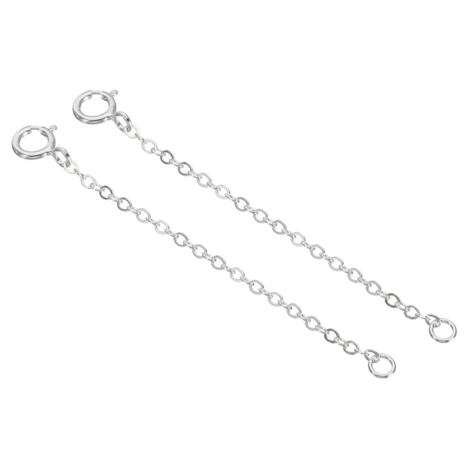 Uxcell 2 Inch S925 Silver Necklace Extender Gold Plated Chain Extenders ...