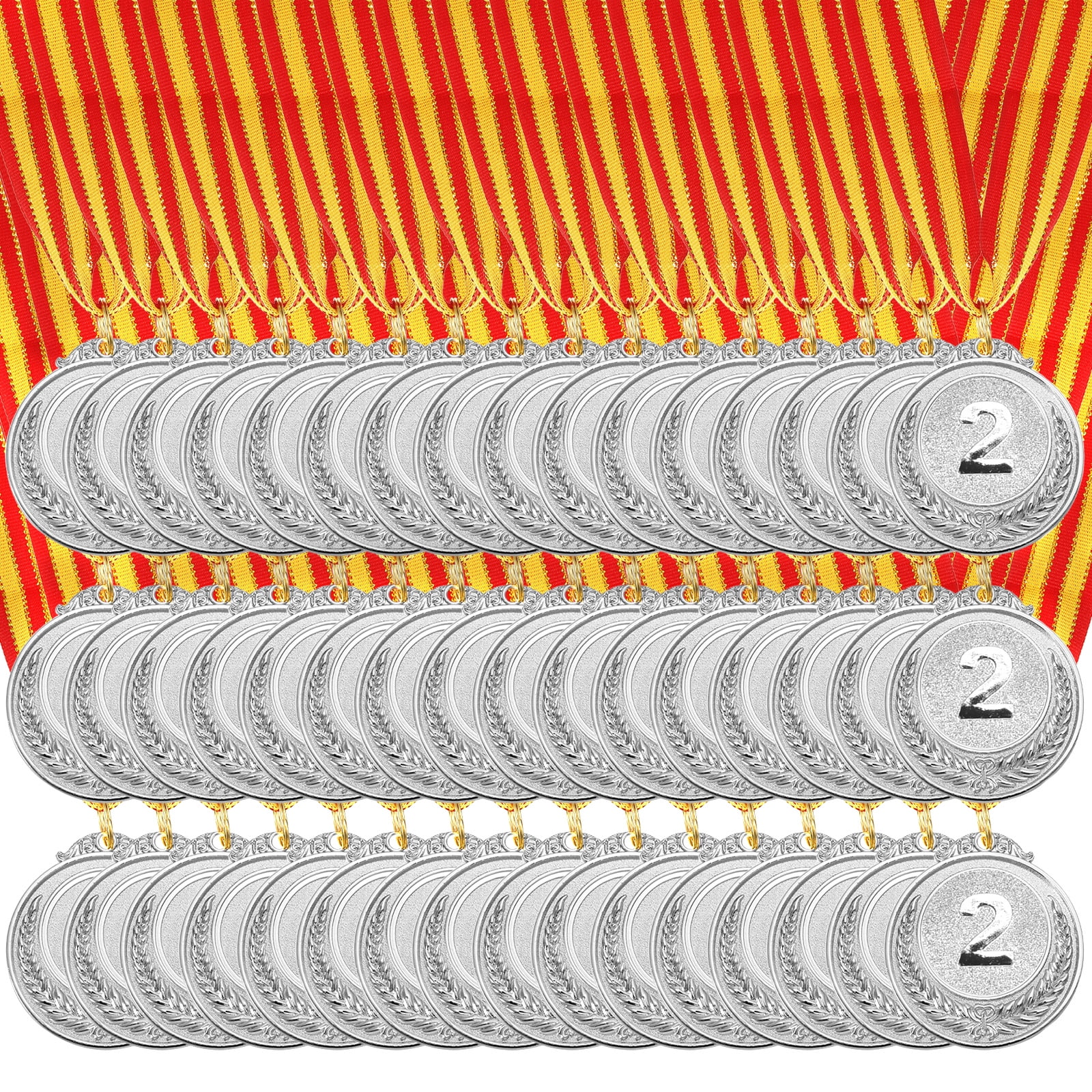 Uxcell 2 Inch Silver Prizes Award Medals Metal Winner Medals 2ed Place ...