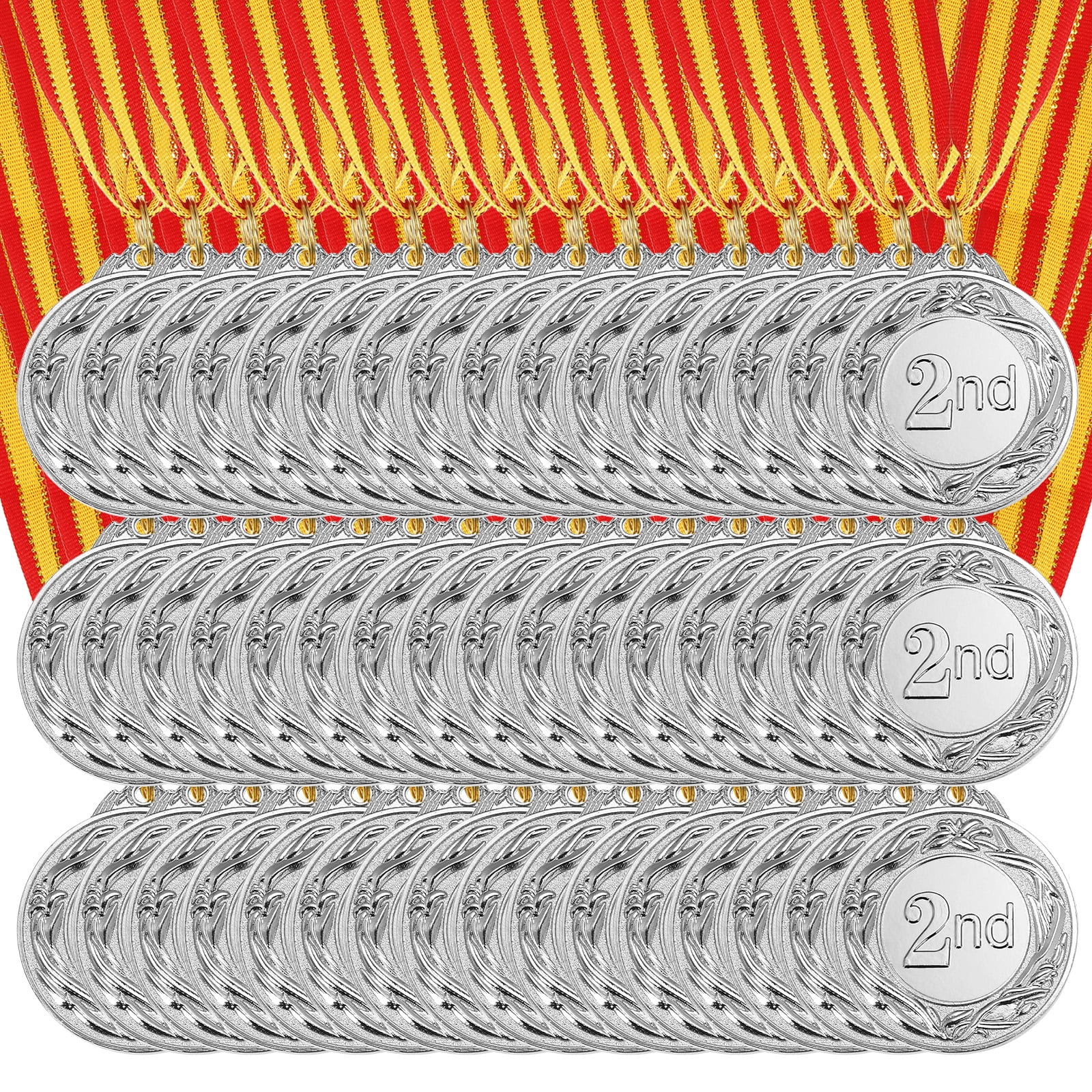 Uxcell 2 Inch Silver Prizes Award Medals Metal Winner Medals 2ed Place ...