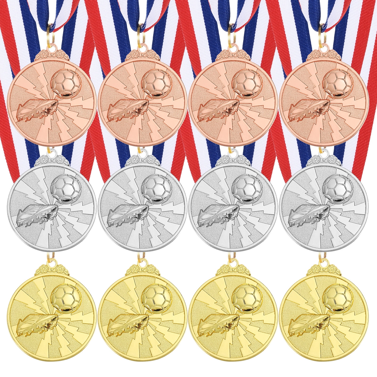 Uxcell 2 Inch Soccer Award Medals Gold Silver Bronze Award Medals with ...