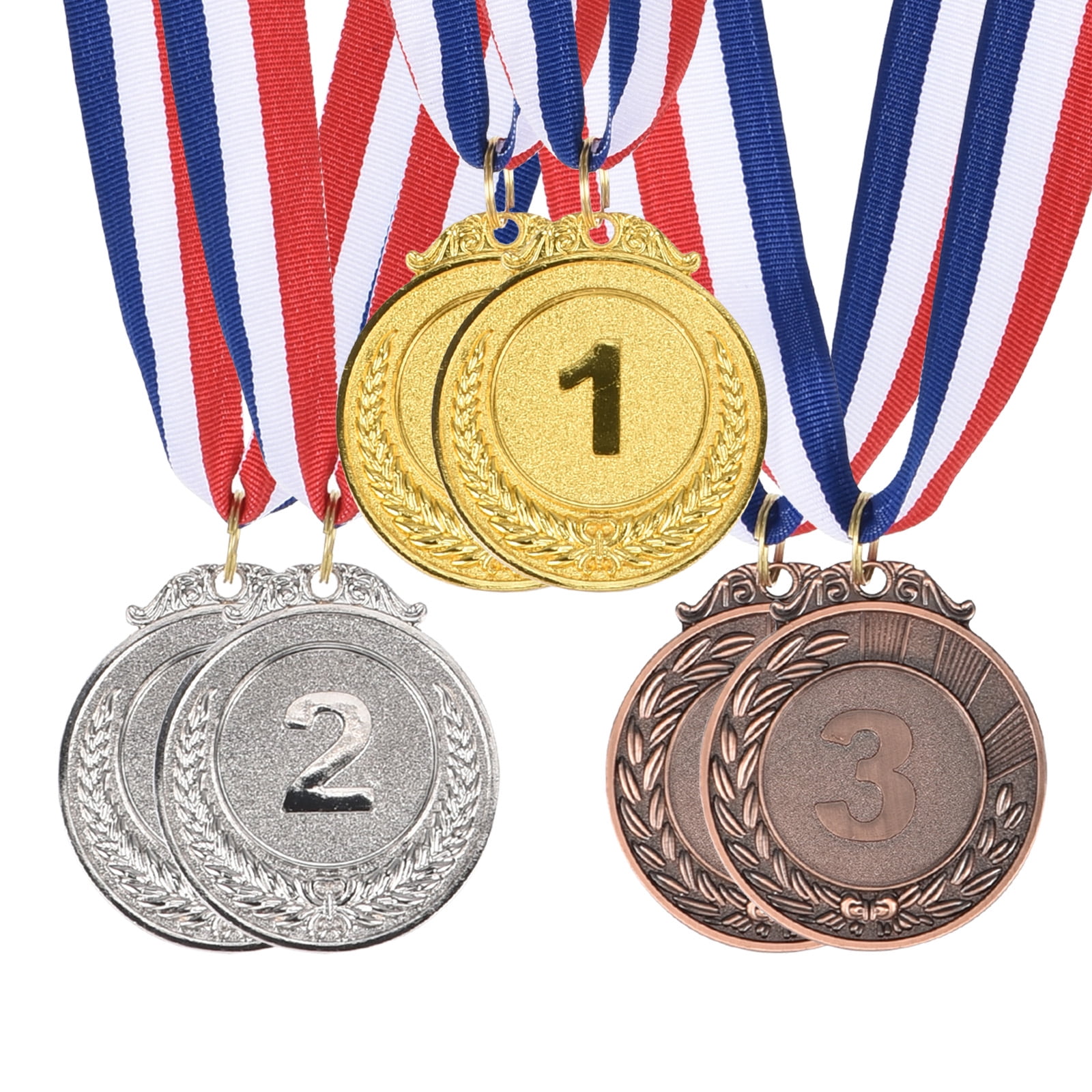 Uxcell 2 Inch Style Gold Silver Bronze Award Medals 1st 2nd 3rd Prize ...