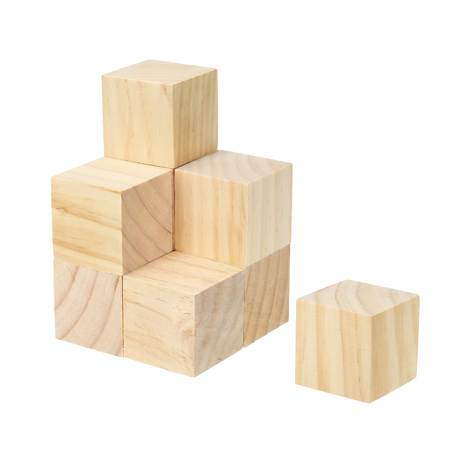 Uxcell 2 Inch Unfinished Wooden Blocks, 8 Pack Natural Wood Cube Square ...