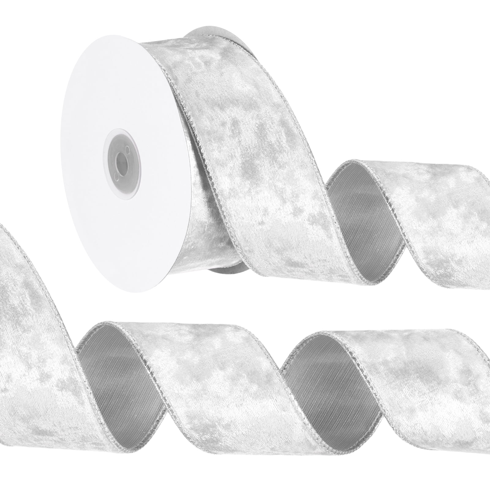 Uxcell Velvet Wired Ribbon, Velvety Gold Crushed Ribbons Double Faced ...