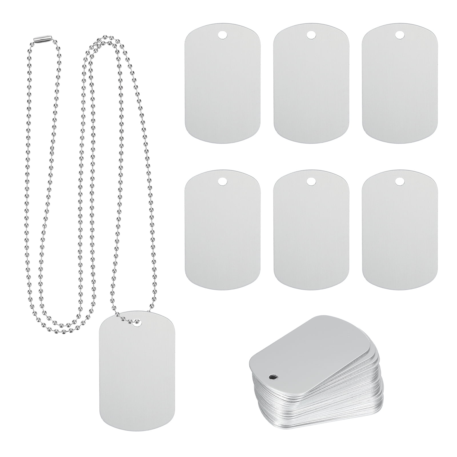 Uxcell 2" Metal Stamping Blanks Tags, Anodized Aluminum Blank Dog Tags ...