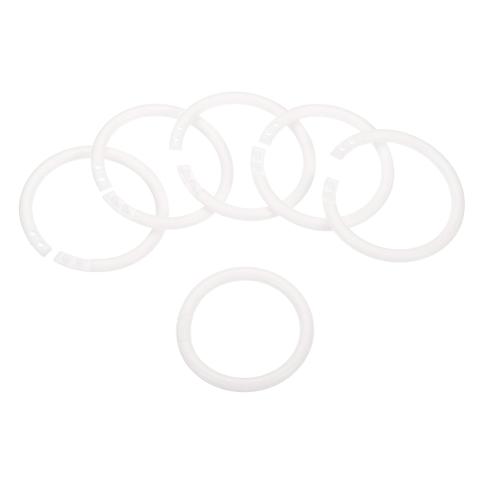 Uxcell 2" OD 1.6" ID Loose Leaf Rings Binder Ring Plastic O Rings for ...