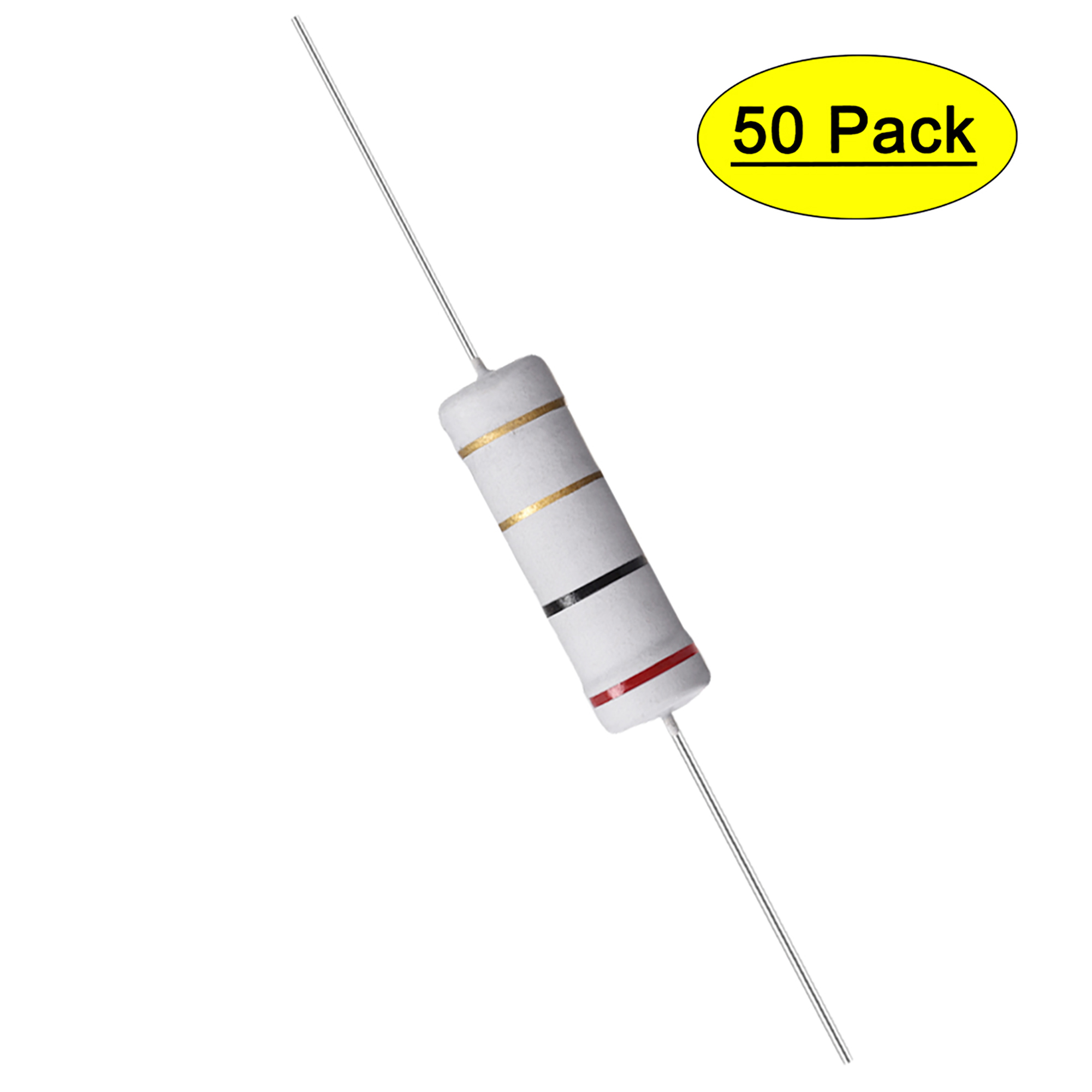 Uxcell 2 Ohm 5W ±5% Tolerance Axile Lead Metal Oxide Film Resistor 50 Count - Walmart.com