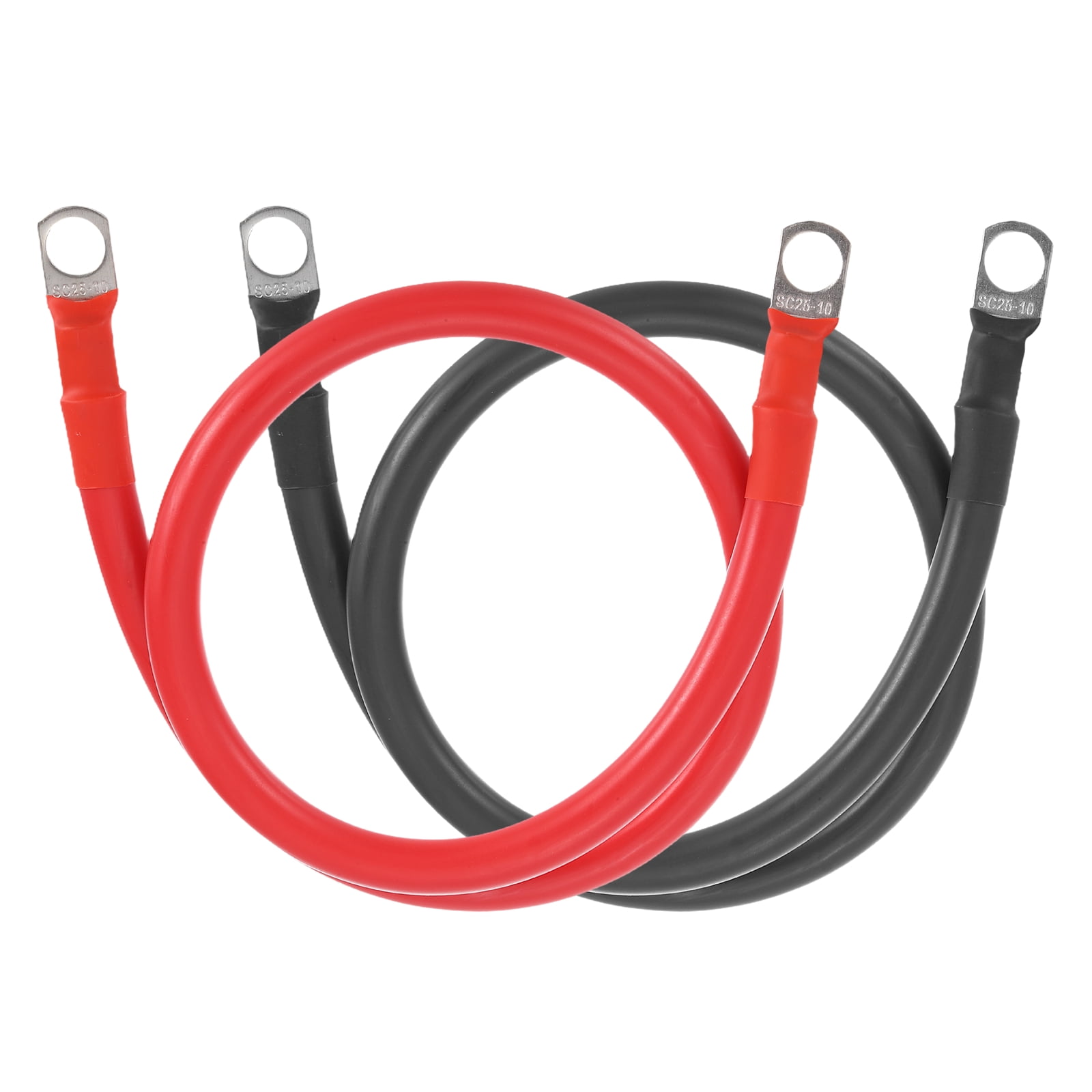 Uxcell 2 PCS 4 AWG Gauge Battery Cable Wire 2FT Length 3/8" Diameter ...