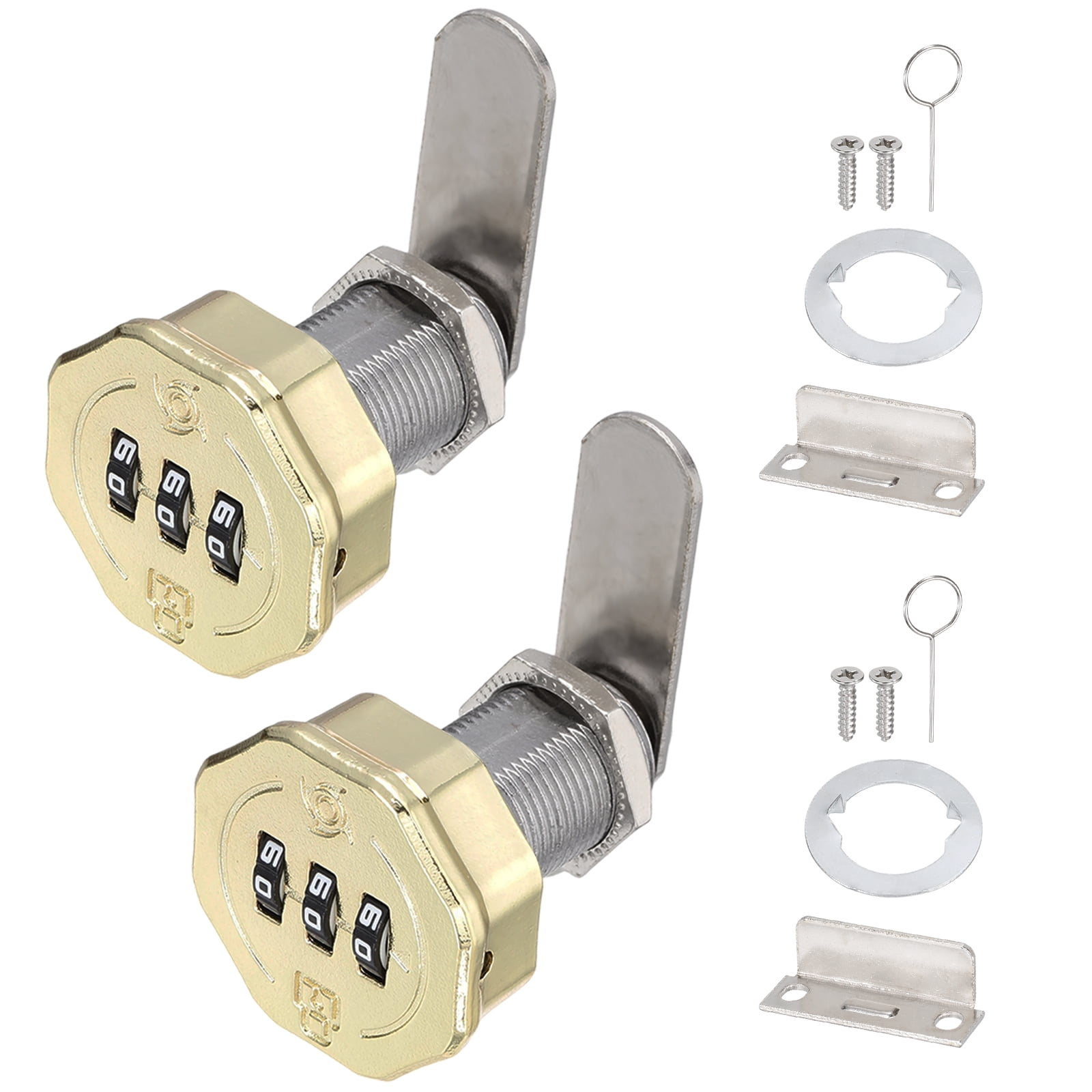 Uxcell 2 PCS Combination Cabinet Cam Lock, 3-Digit Keyless Metal Locks ...