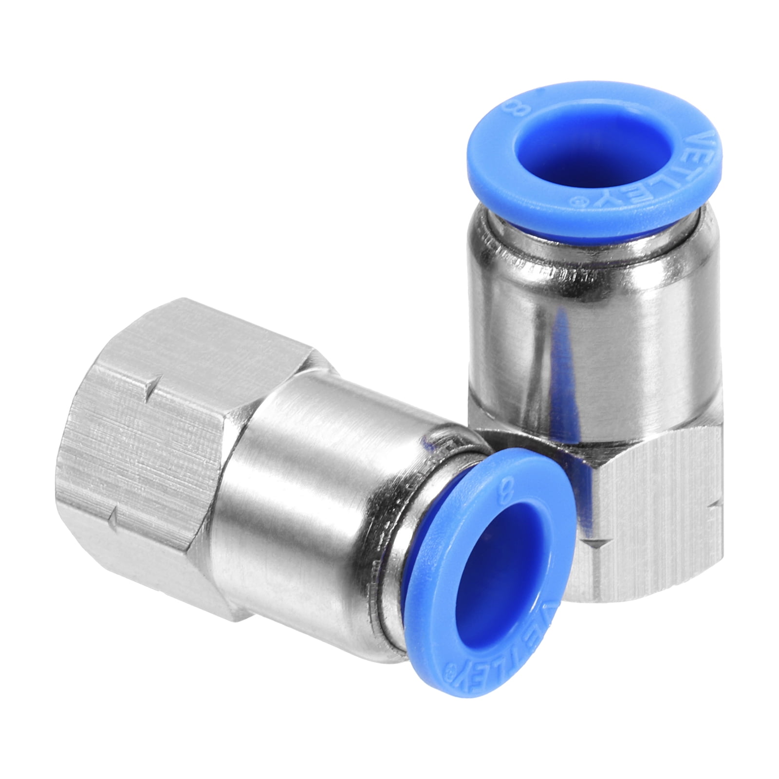 Uxcell 2 Pack 1/8" NPT Female Straight Thread Push to Connect Fittings ...