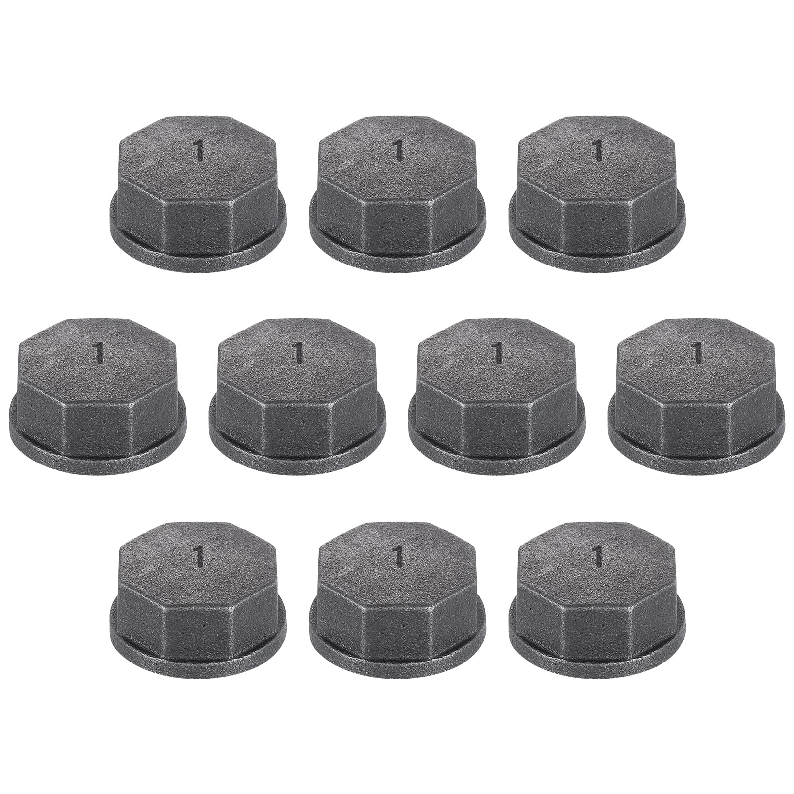 Uxcell 2 Pack 1" Octagon Head Steel Threaded Pipe Fitting Caps, Black ...