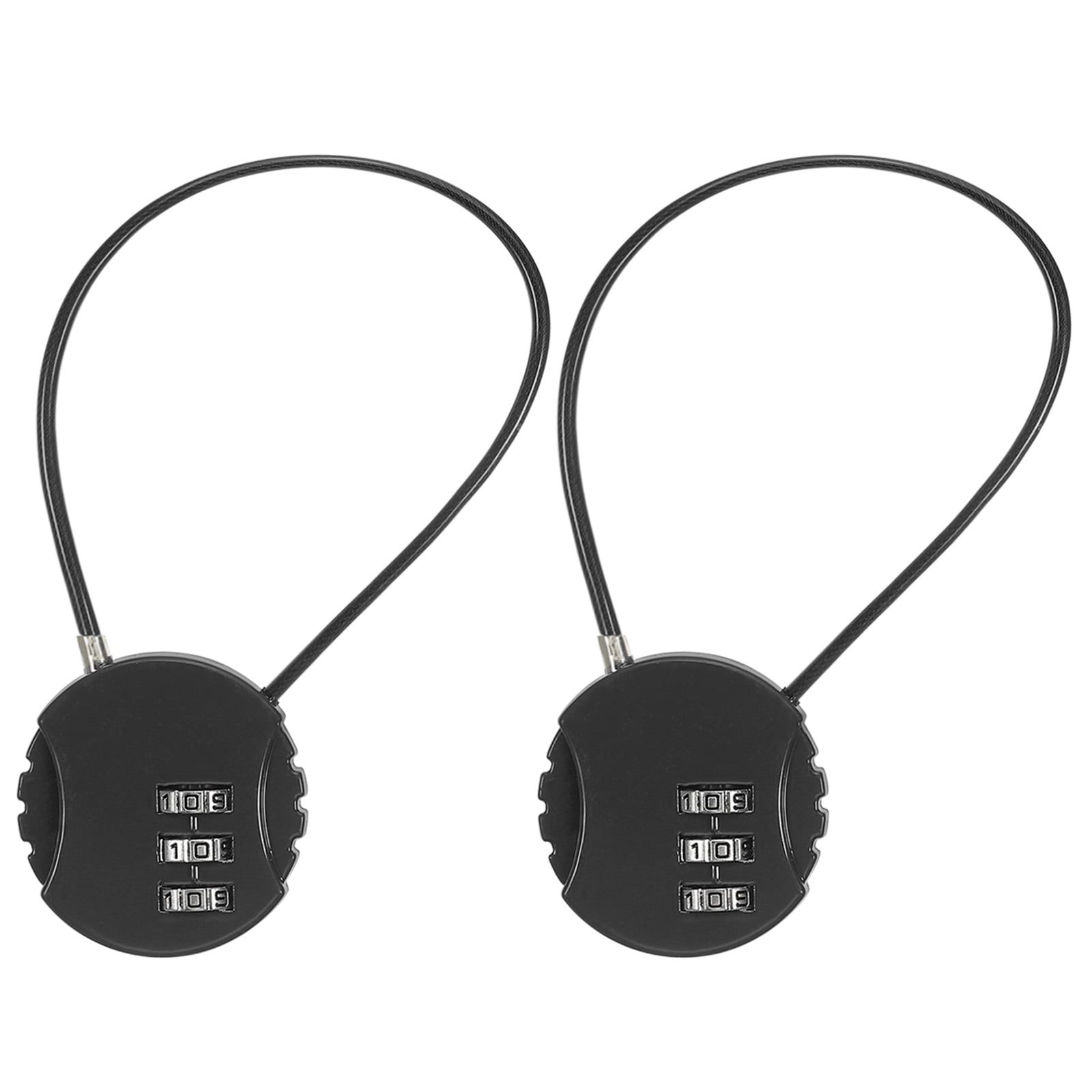 Uxcell 2 Pack 3 Digit Combination Lock,Round Helmet Padlock Cable Lock ...