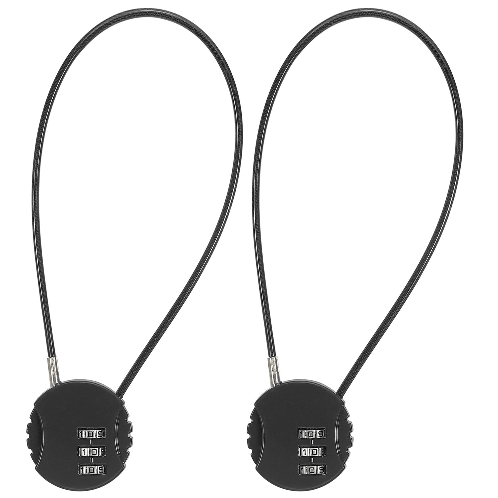 Uxcell 2 Pack 3 Digit Combination Lock,Round Helmet Padlock Cable Lock ...