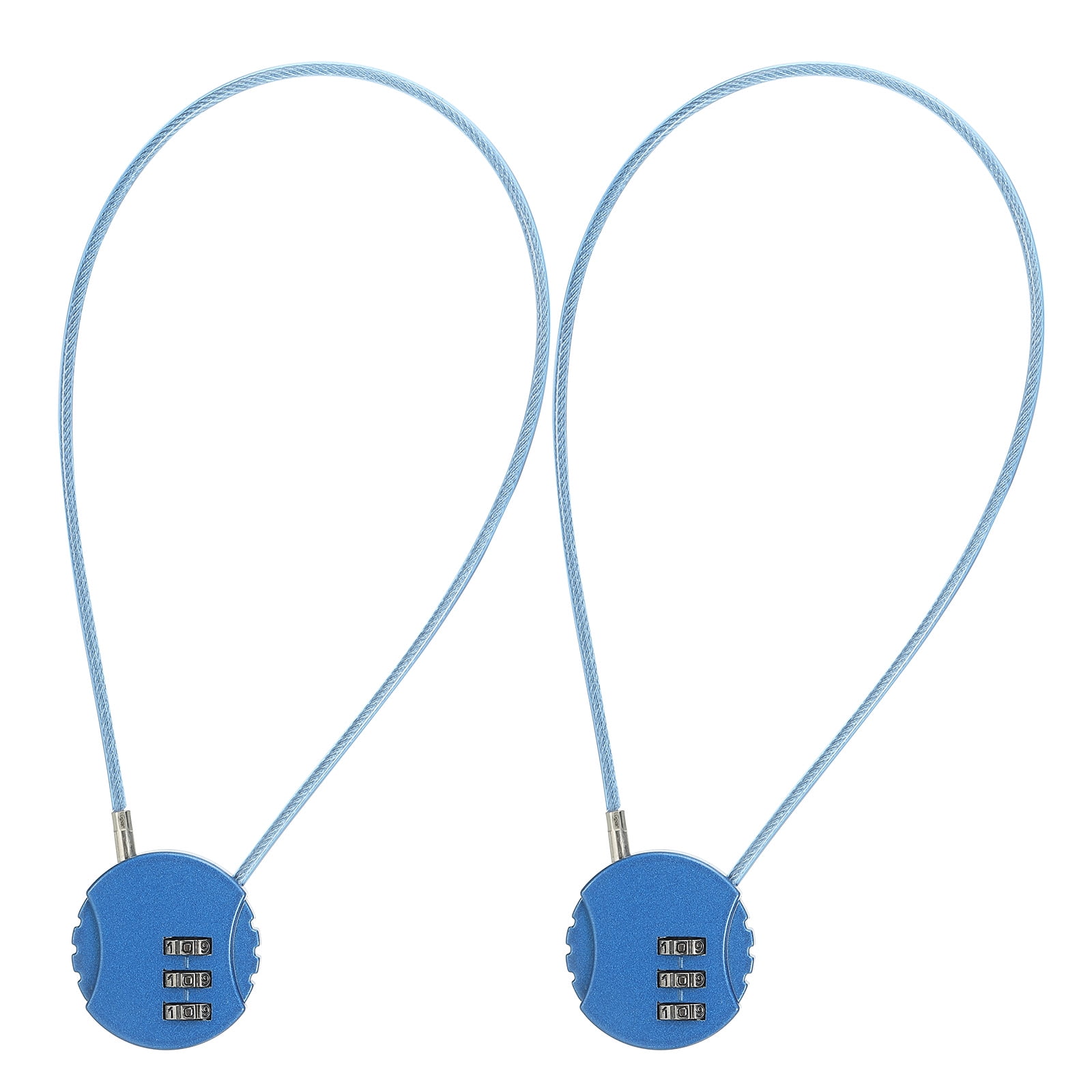 Uxcell 2 Pack 3 Digit Combination Lock,Round Helmet Padlock Cable Lock ...
