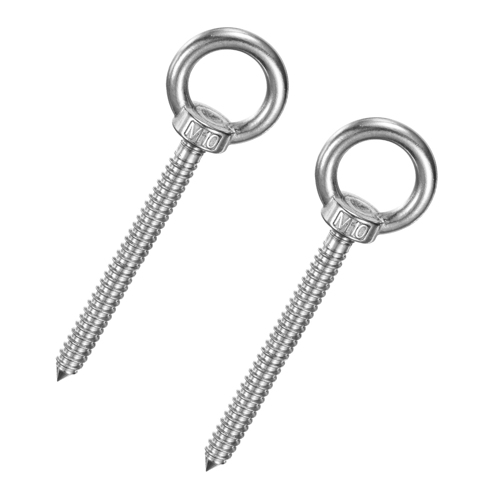 Uxcell 2-Pack 304 Stainless Steel Eyebolt M10x100mm Shoulder Lifting ...
