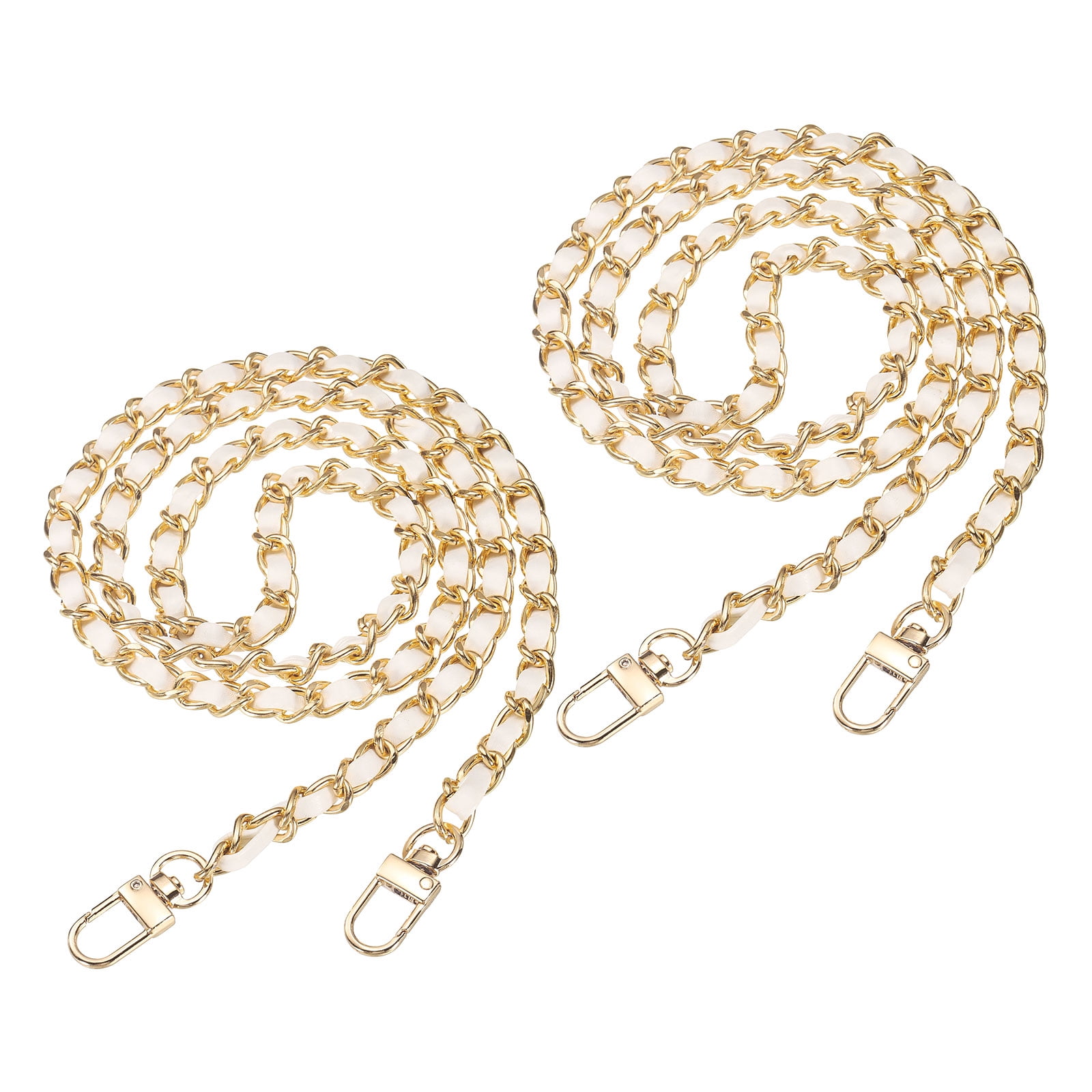Uxcell 2 Pack 39" Purse Chain Strap with Buckle for Bags(White, Gold ...