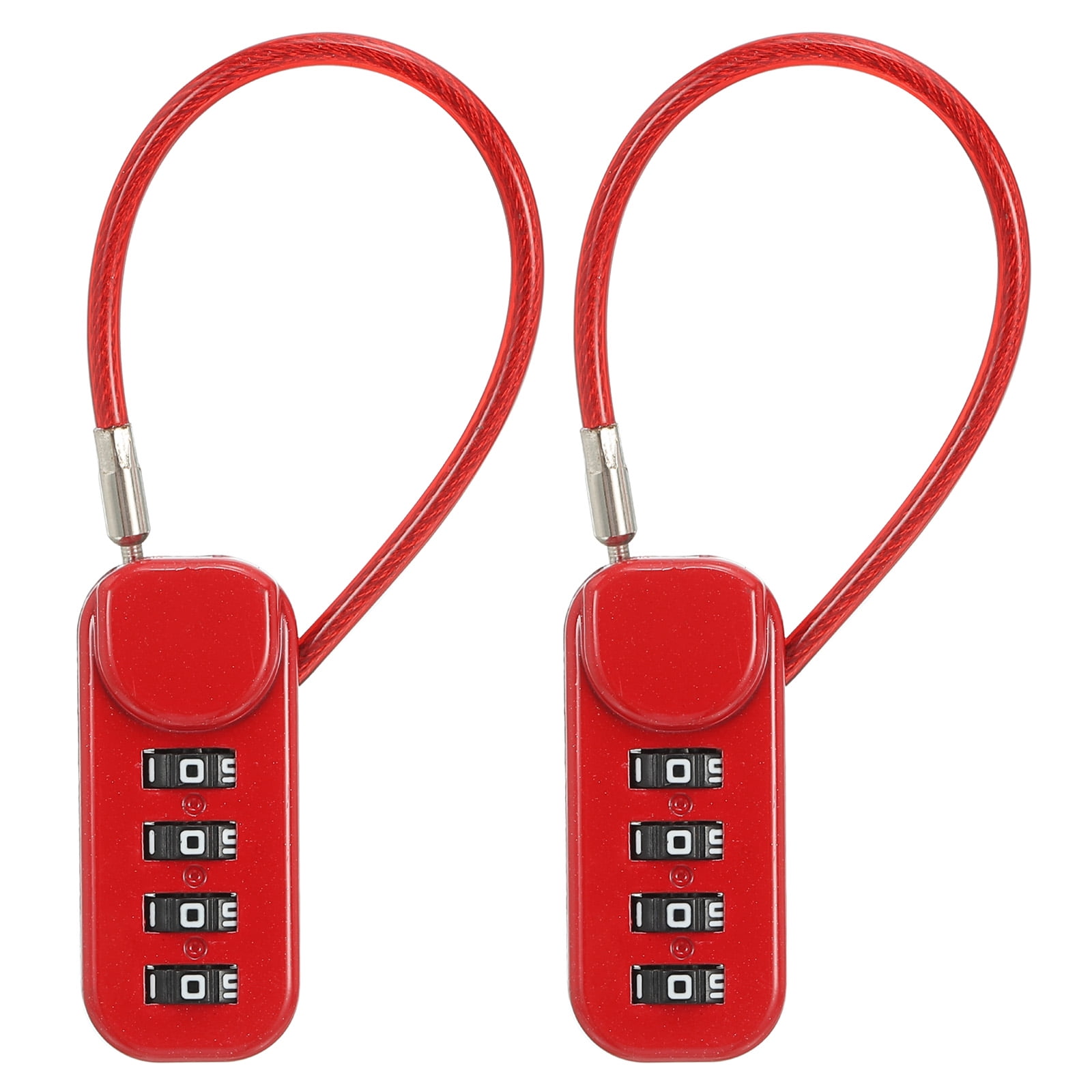 Uxcell 2 Pack 4 Digit Combination Lock, Helmet Padlock Cable Lock ...