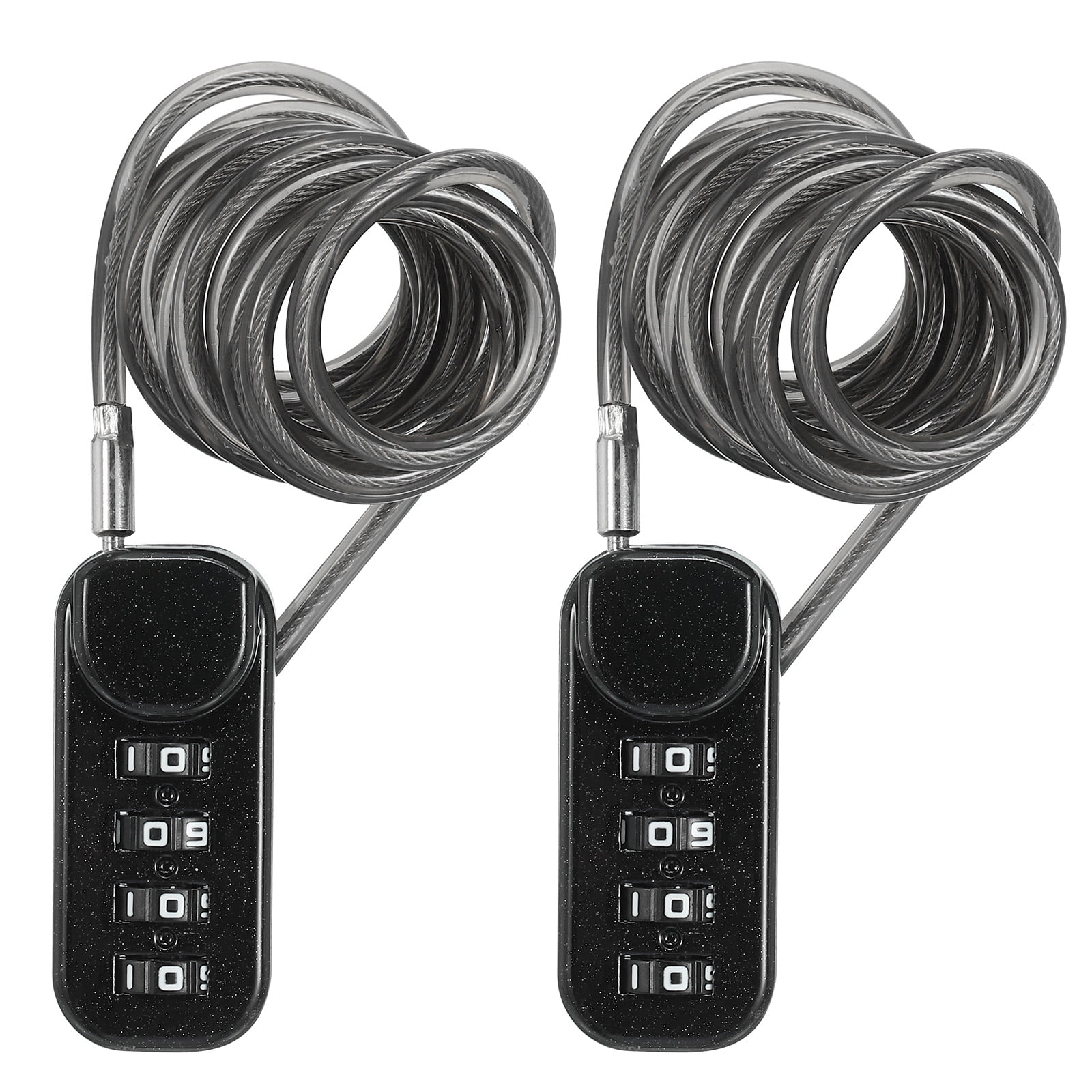 Uxcell 2 Pack 4 Digit Combination Lock, Helmet Padlock Cable Lock ...