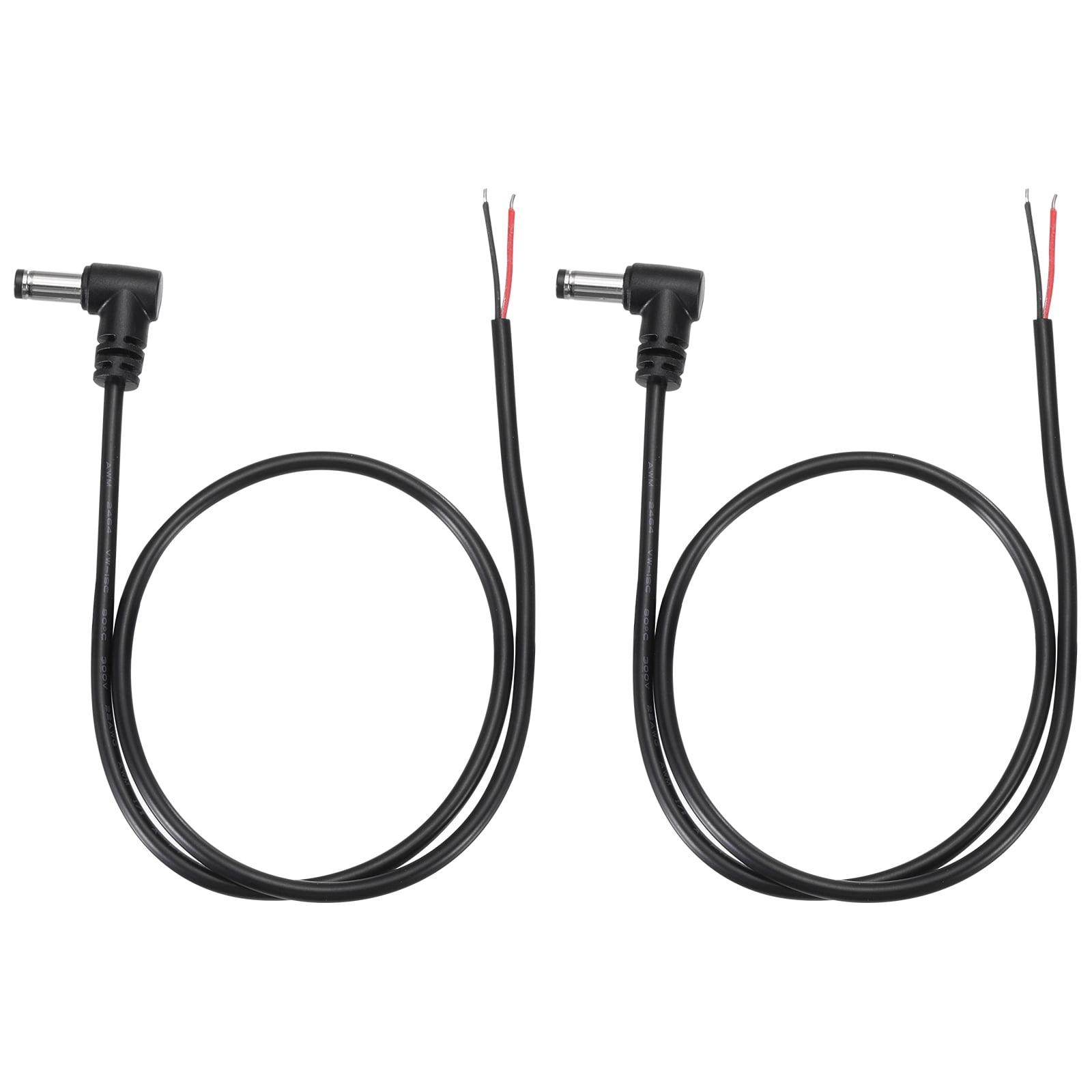 Uxcell 2 Pack 5.5mm x 2.5mm DC Power Pigtails Cable, 90 Degree Right ...
