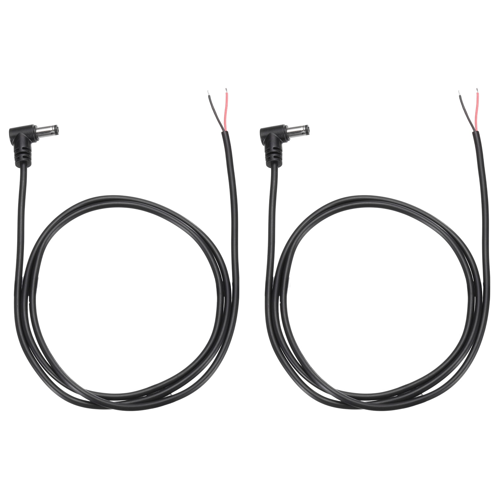 Uxcell 2 Pack 5.5mm x 2.5mm DC Power Pigtails Cable, 90 Degree Right ...