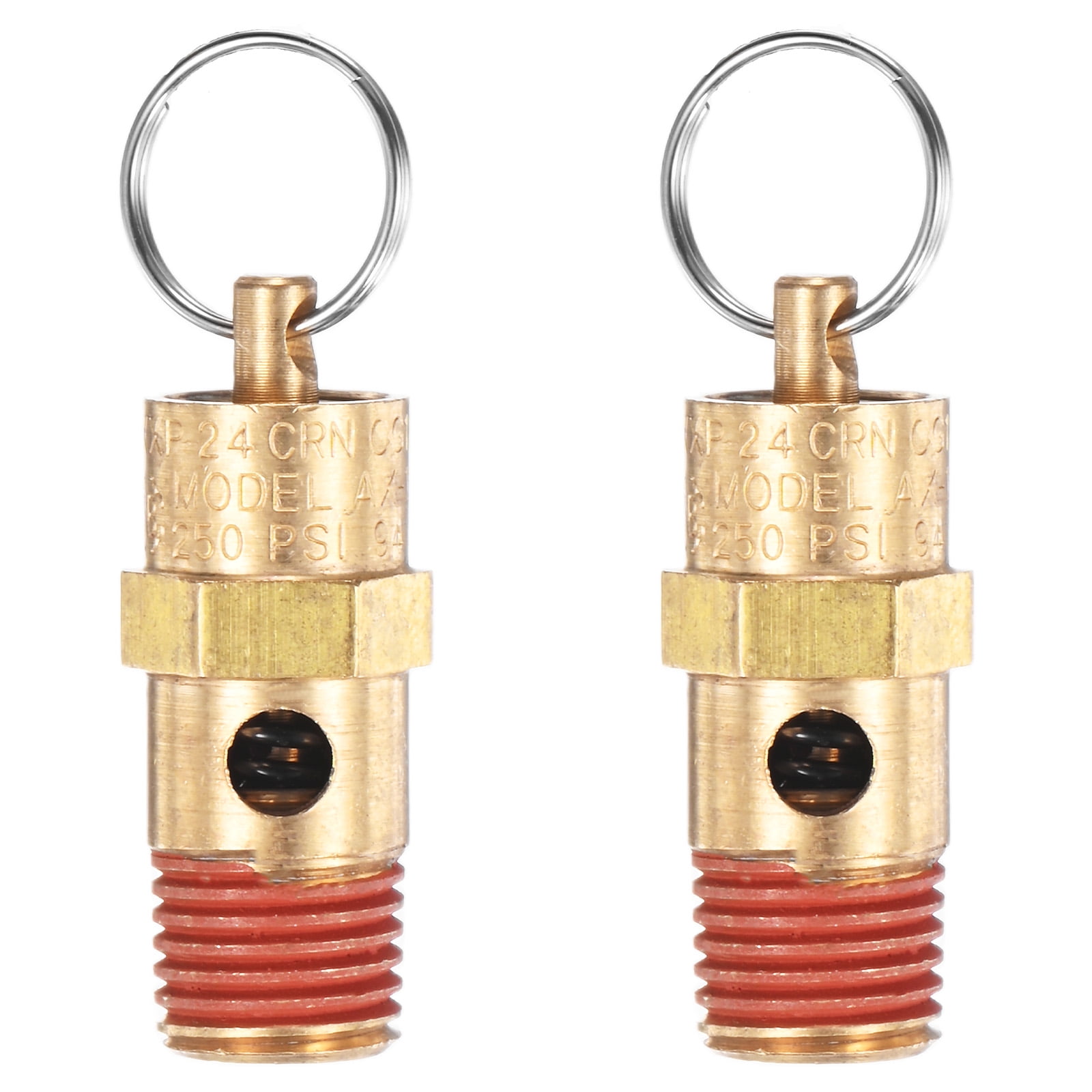 Uxcell 2-Pack Air Compressor Pressure Release Safety Valve, 1/4" NPT Male 250 PSI Brass Threaded ...