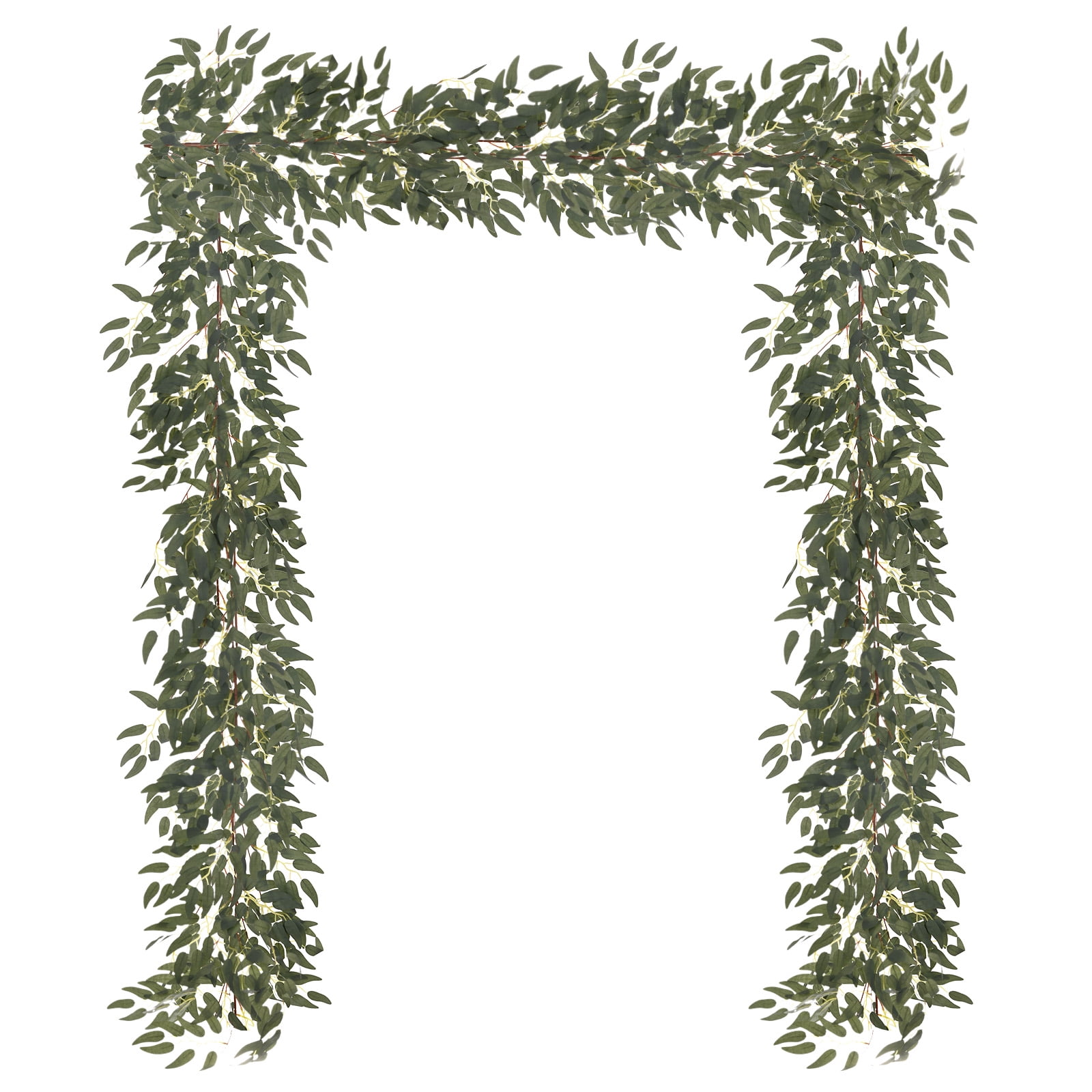 Uxcell 2-Pack Artificial Willow Vine Twigs with 54 Leaves 5.7Feet for ...