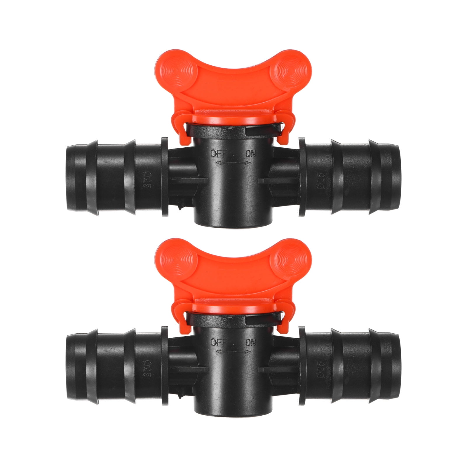 Uxcell 2 Pack Barbed Ball Valve for 1 inch Drip Tubing Plastic In-Line ...