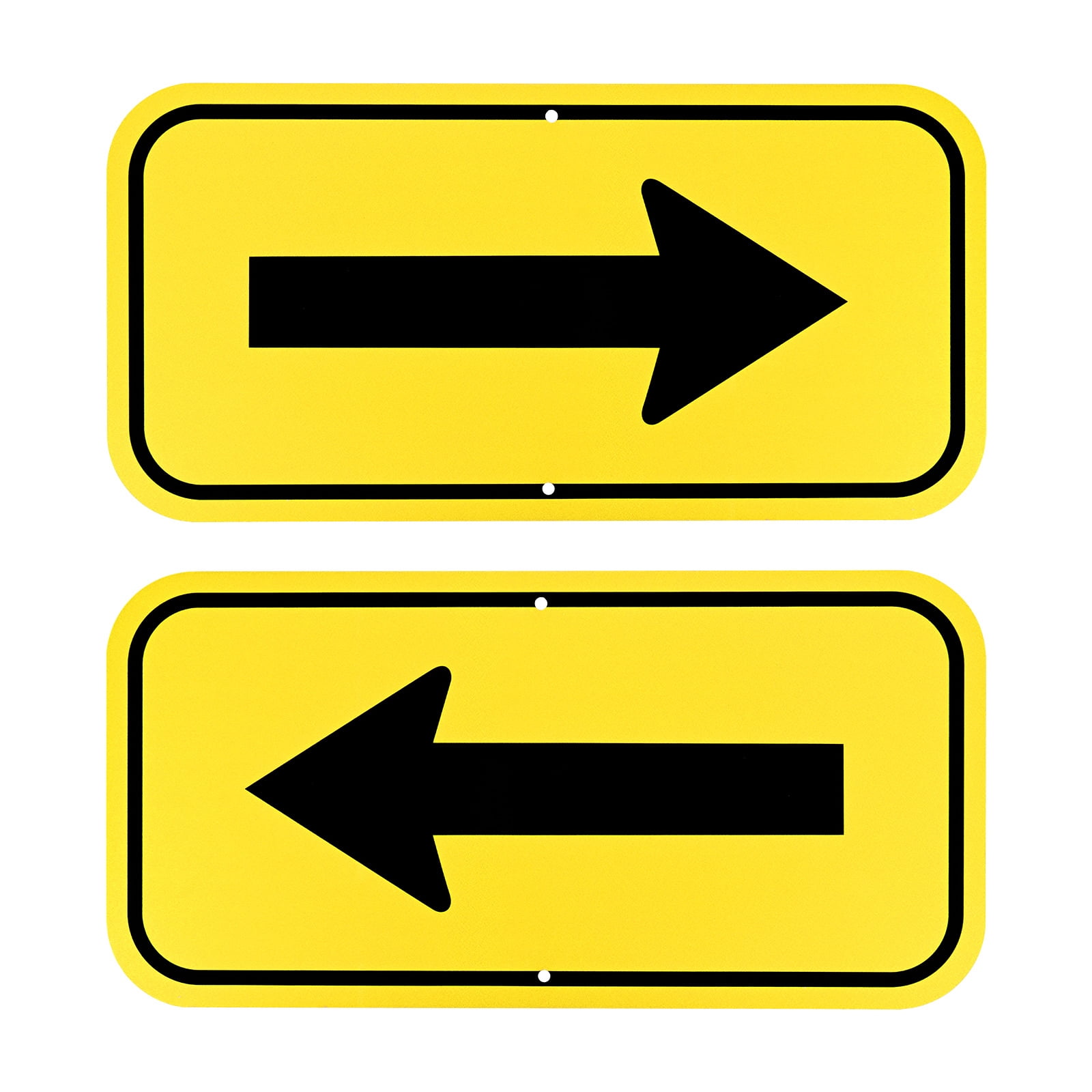 Uxcell 2-Pack Black Arrow Signs, 11.81 x 5.91 Aluminum Reflective One ...