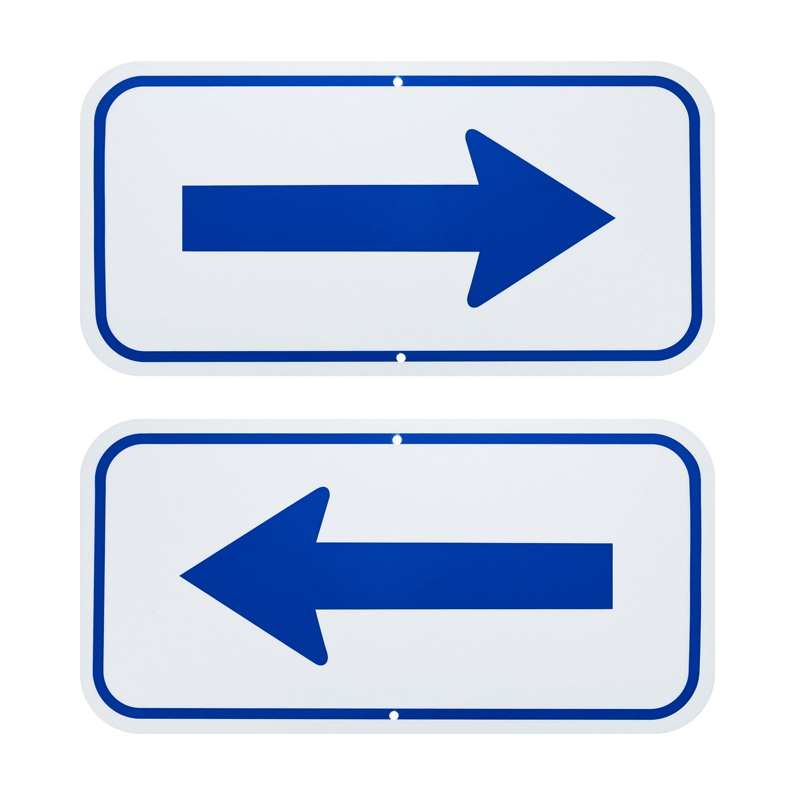Uxcell 2-Pack Blue Arrow Signs, 11.81 x 5.91 Aluminum Reflective One ...