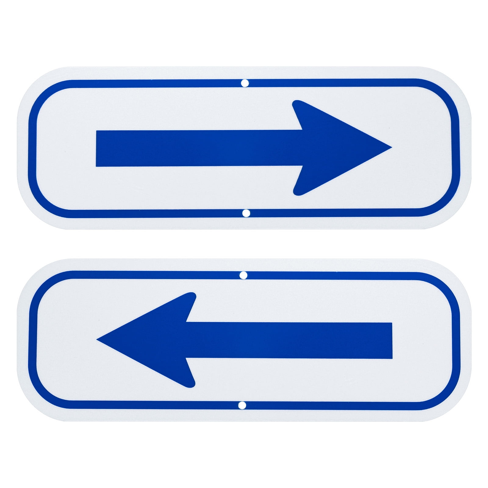 Uxcell 2-Pack Blue Arrow Signs, 9.84 x 3.54 Aluminum Reflective One-way ...