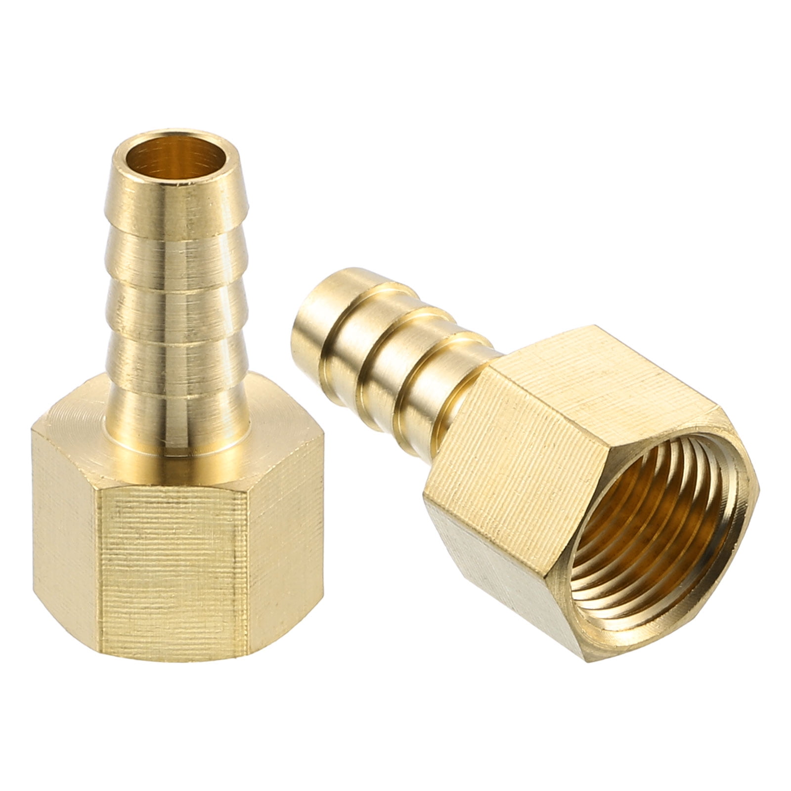 Uxcell 2 Pack Brass Hose Barb Fitting, 3/8" Bard x 3/8" NPT Female Hose ...