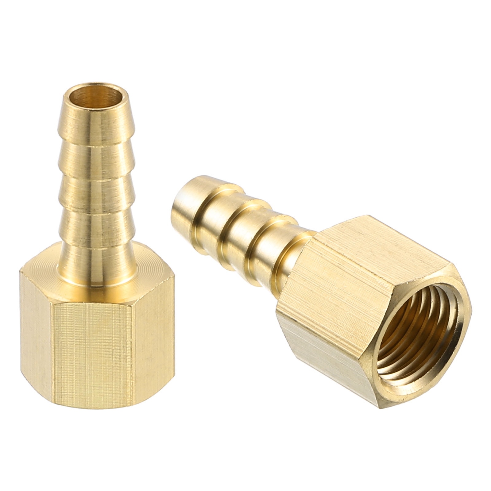 Uxcell 2 Pack Brass Hose Barb Fitting, 5/16" Bard x 1/4" NPT Female ...