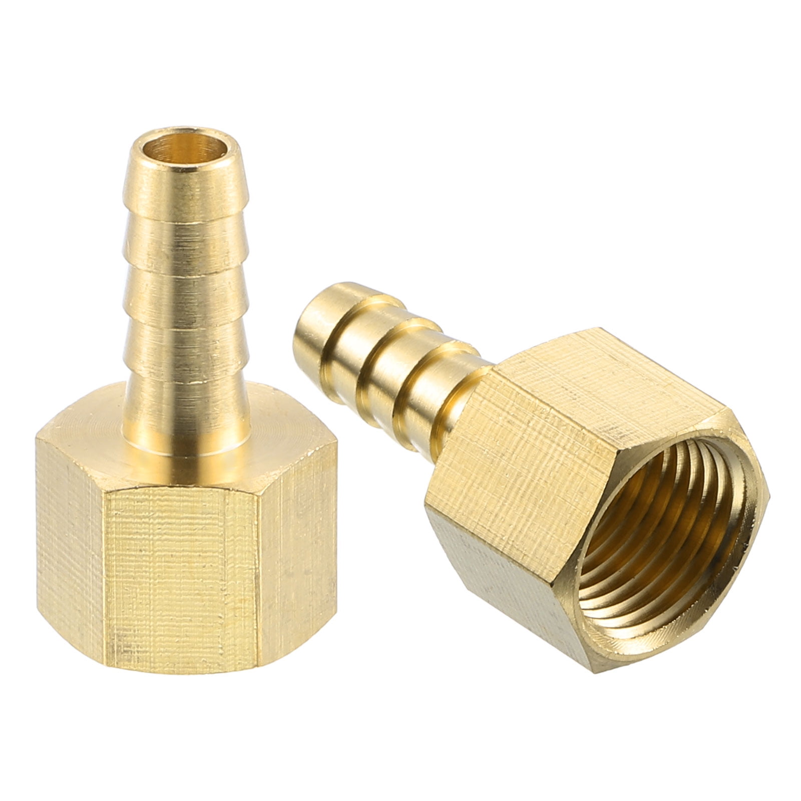 Uxcell 2 Pack Brass Hose Barb Fitting, 5/16" Bard x 3/8" NPT Female ...